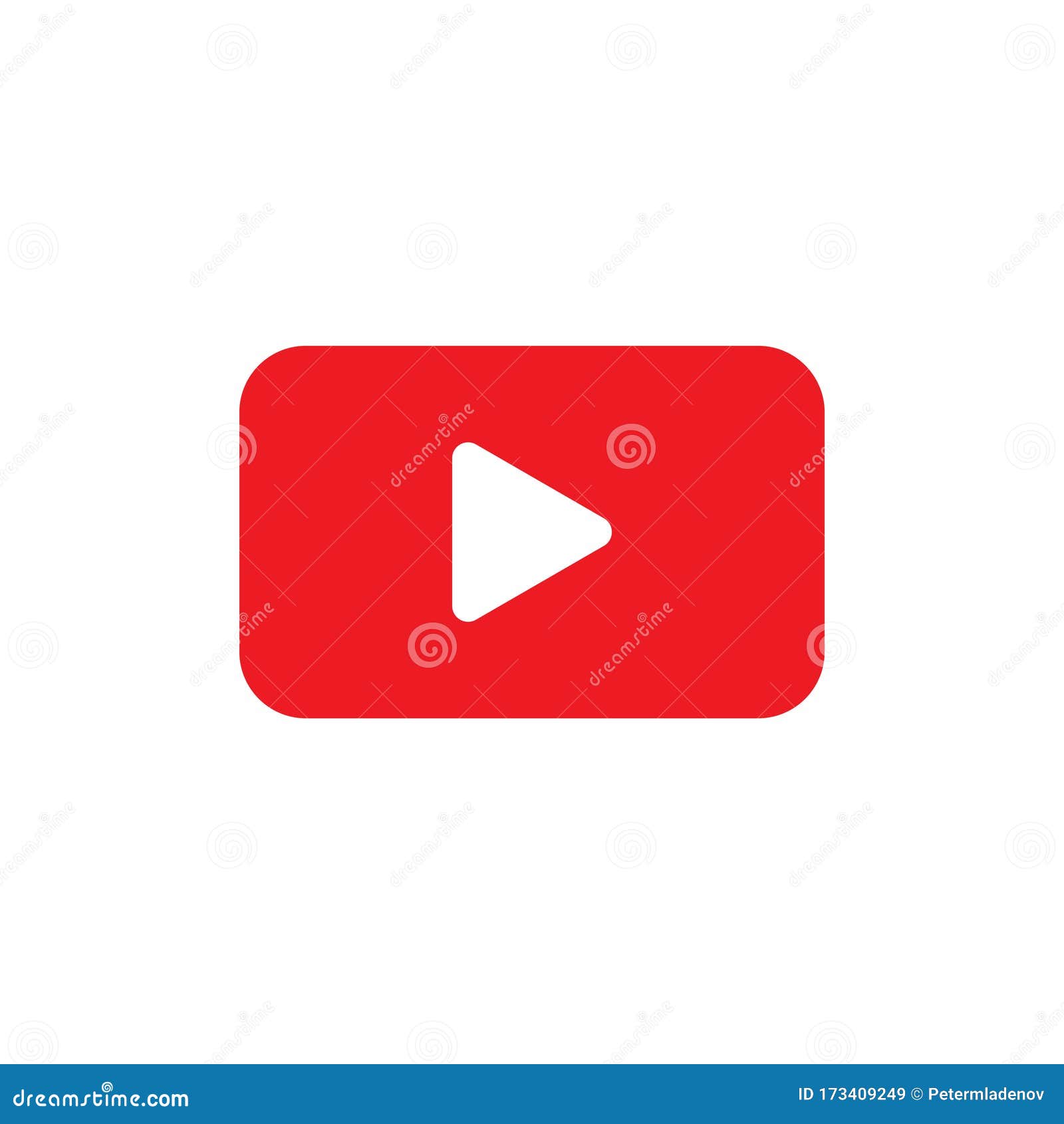 Red Play Button. Vector Symbol on White Background Stock Vector ...