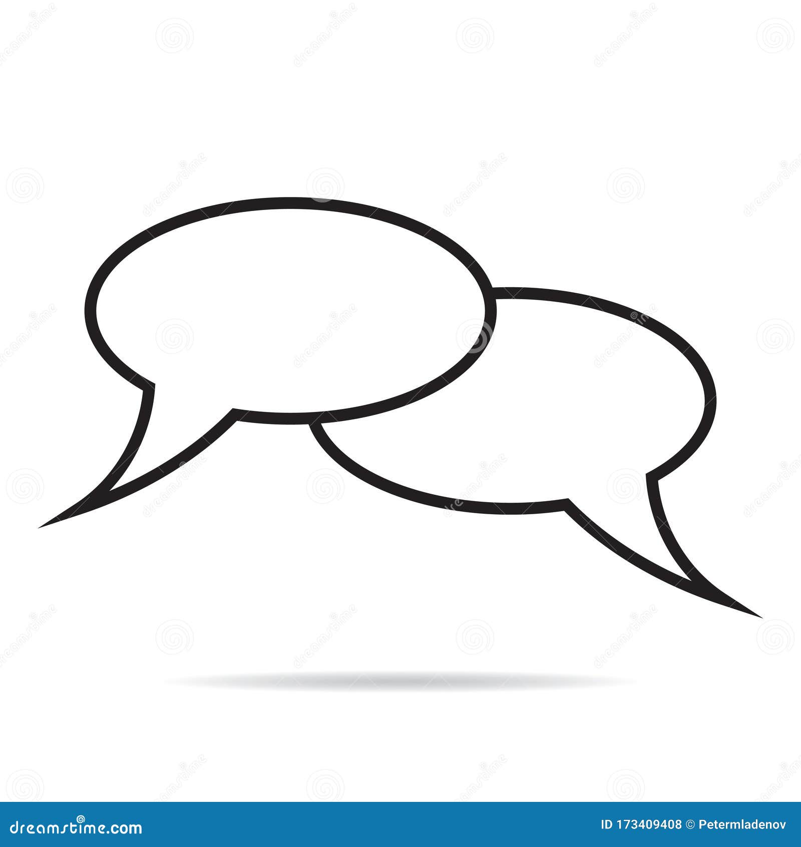 Two Speech Flat Bubbles Icon, Illustration for Communication, Dialogue ...