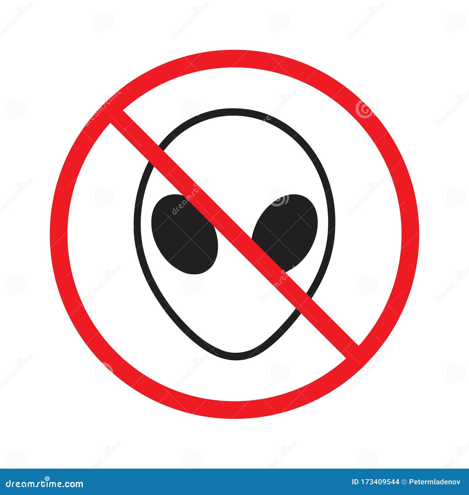 No Alien Allowed Prohibition Sign Vector Stock Vector - Illustration of ...