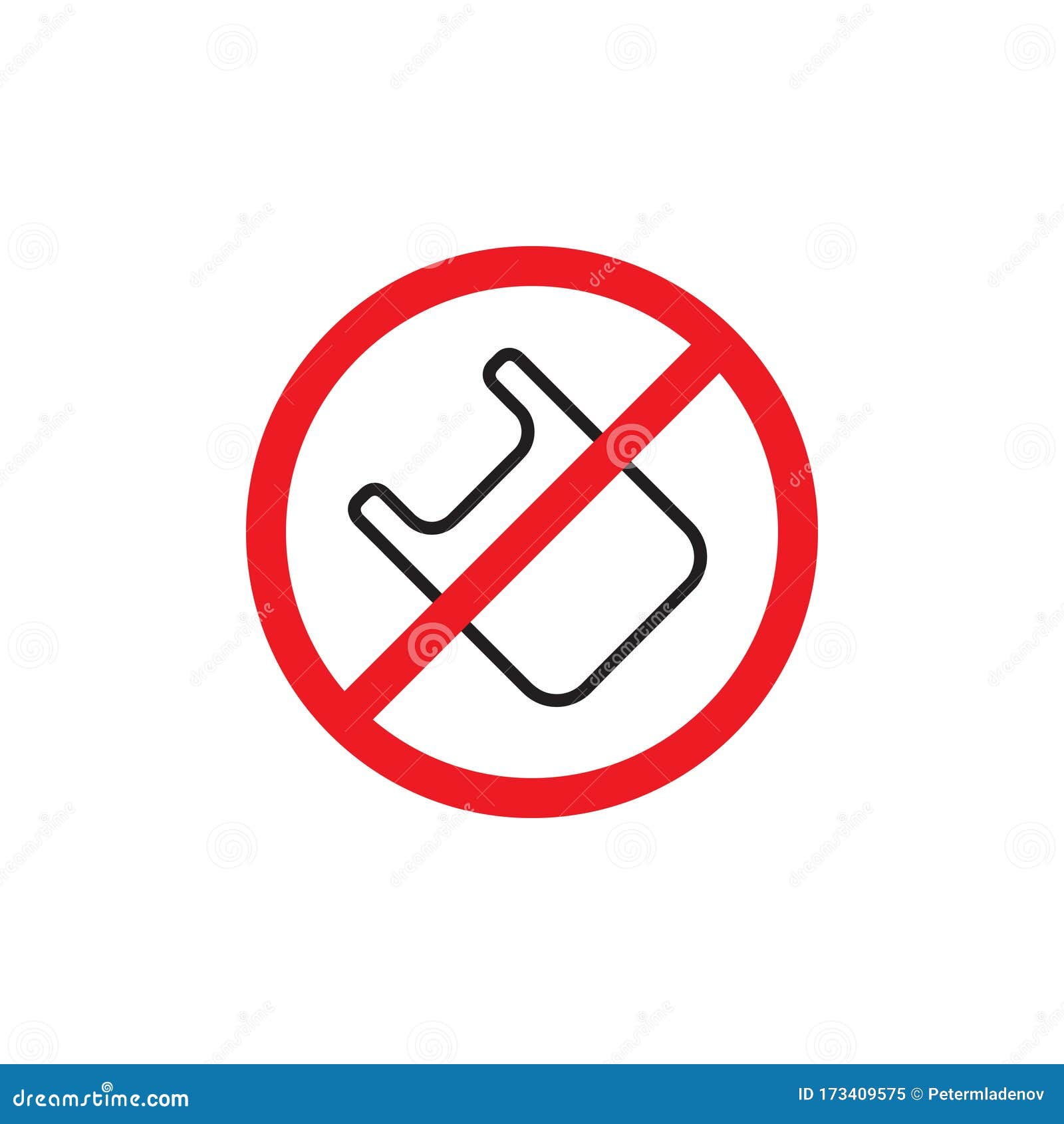 Stop Plastic Pollution Banner. Forbidden Sign with Black Plastic Bag ...