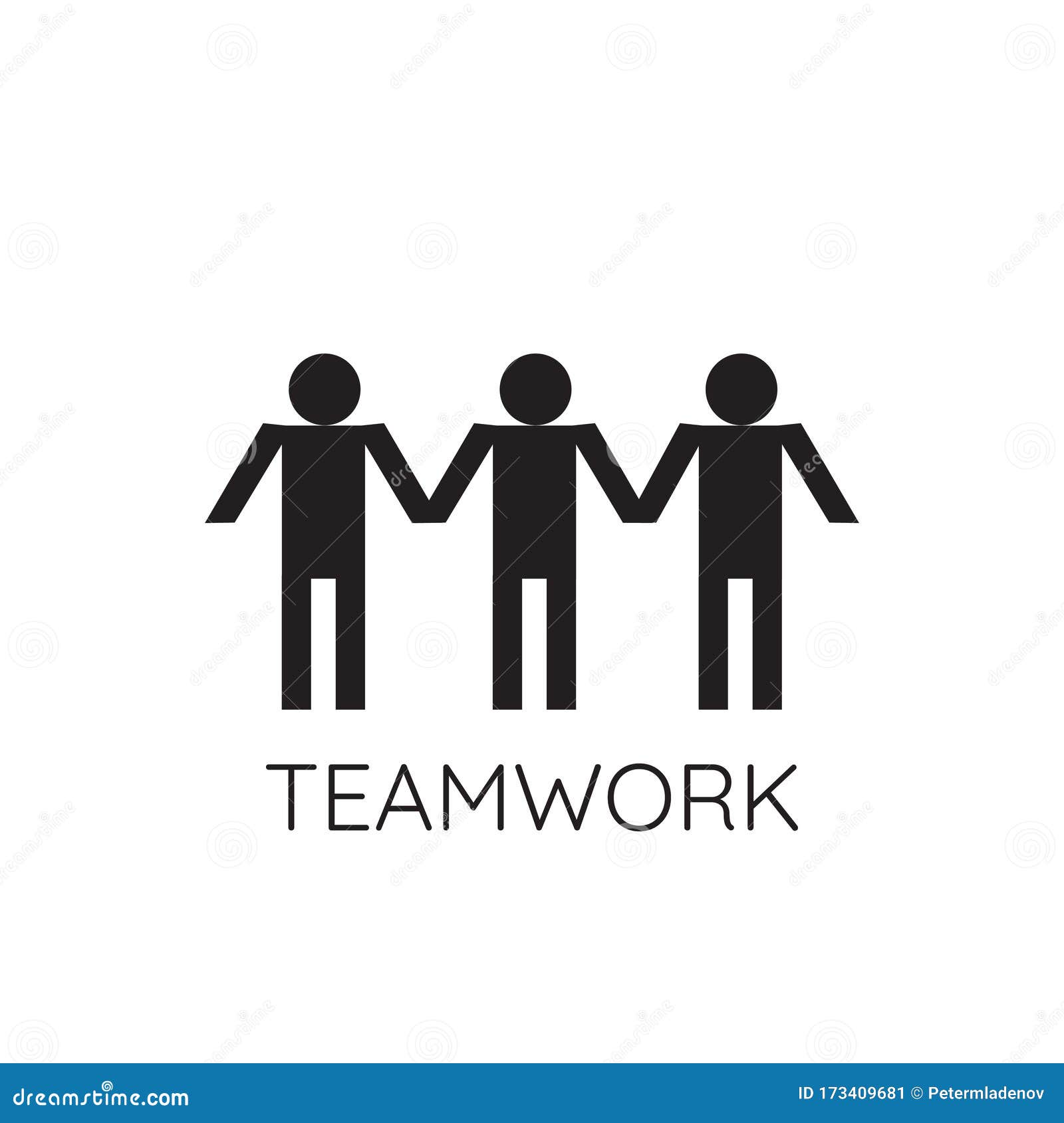 Symbol of Teamwork People in Flat Style. Icon for Web Site Design, Logo ...