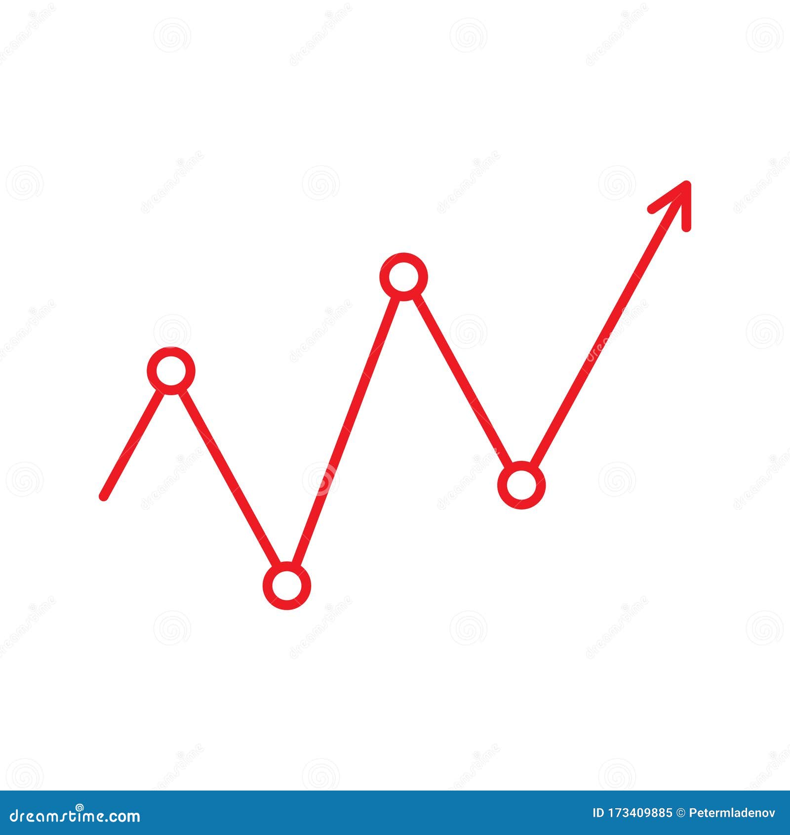 Up Trend Symbol. Chart Going Upward Sign. Stock Icon on White ...