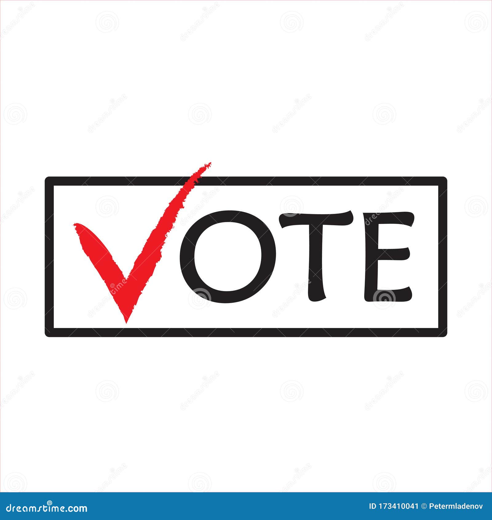 Vote text with check mark stock vector. Illustration of decision ...