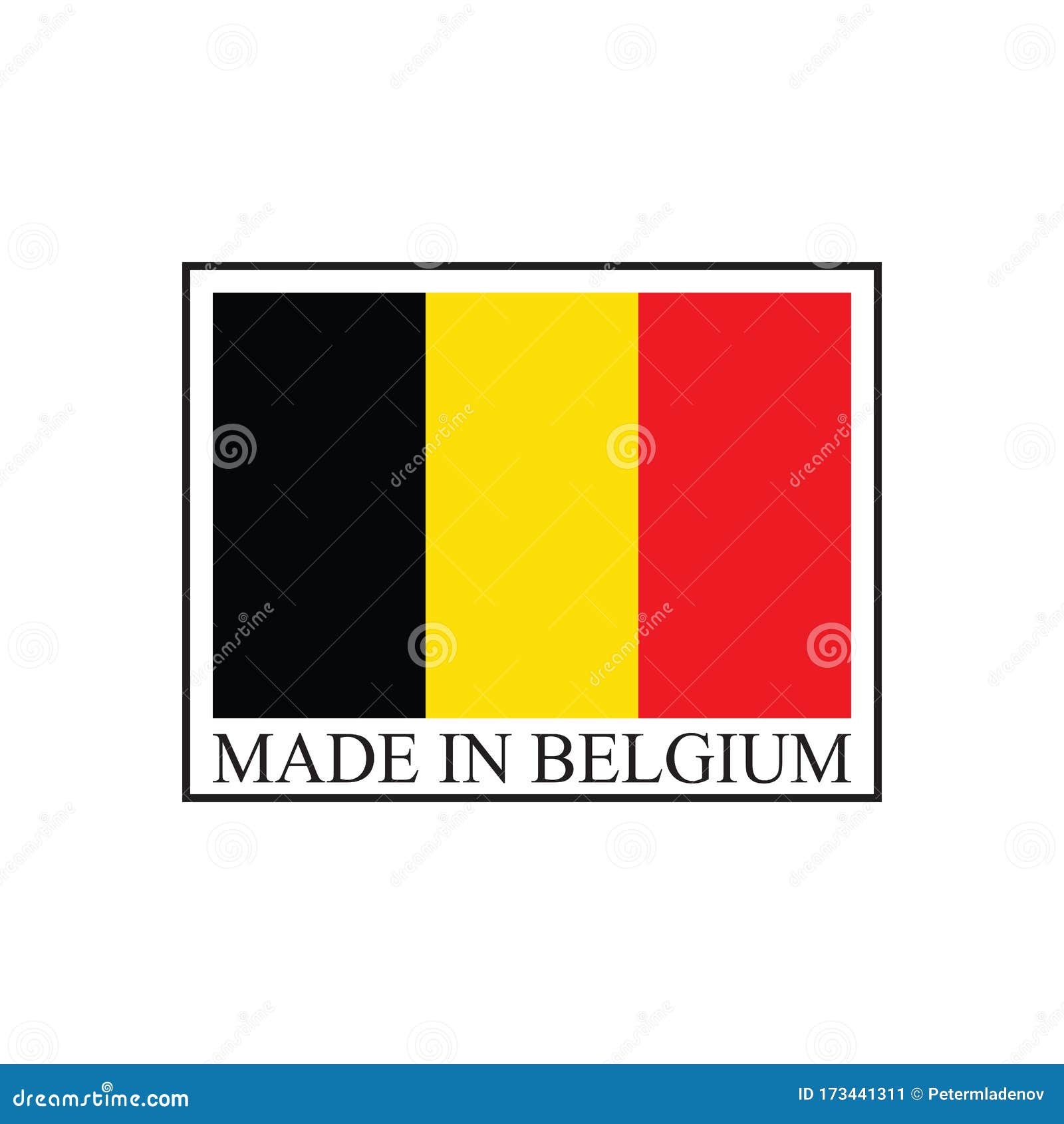 Made in Belgium Badge, Label or Logo with Flag. Vector Illustration ...