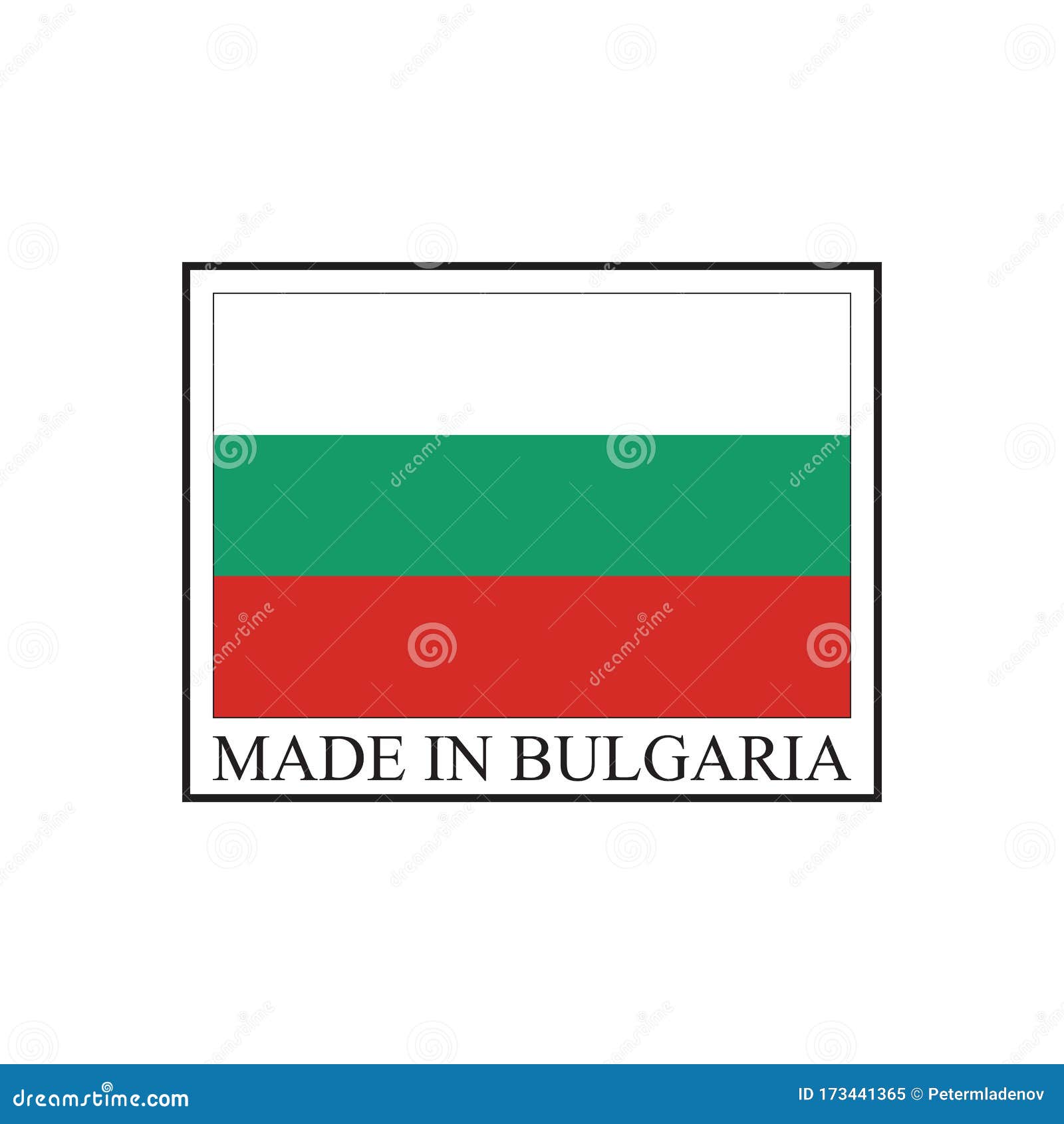 Made in Bulgaria Badge, Label or Logo with Flag. Vector Illustration ...