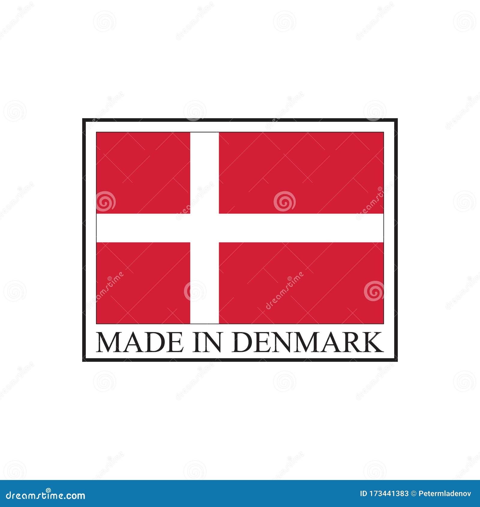 Made in Denmark Badge, Label or Logo with Flag. Vector Illustration ...