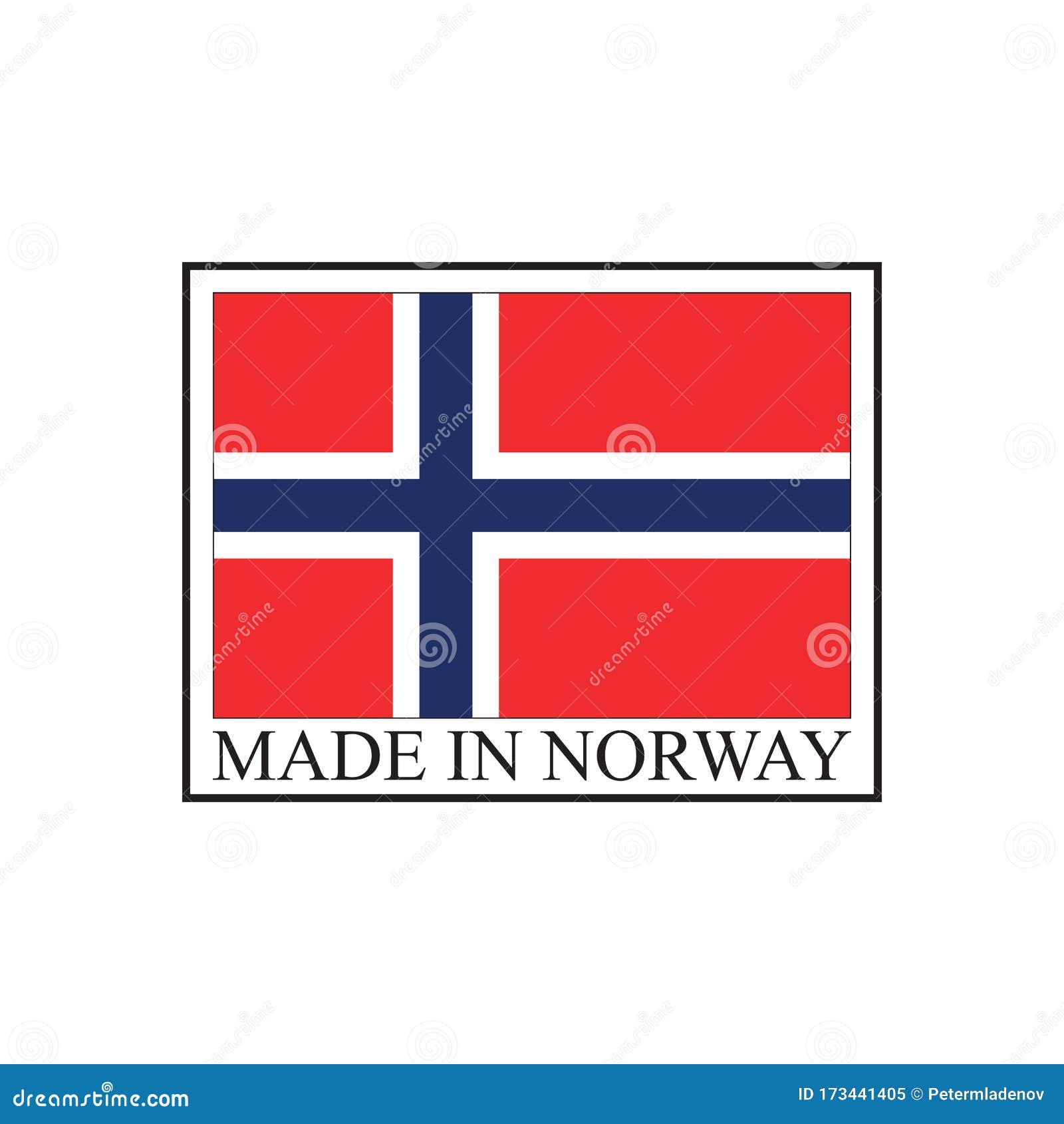 Made in Norway Badge, Label or Logo with Flag. Vector Illustration ...