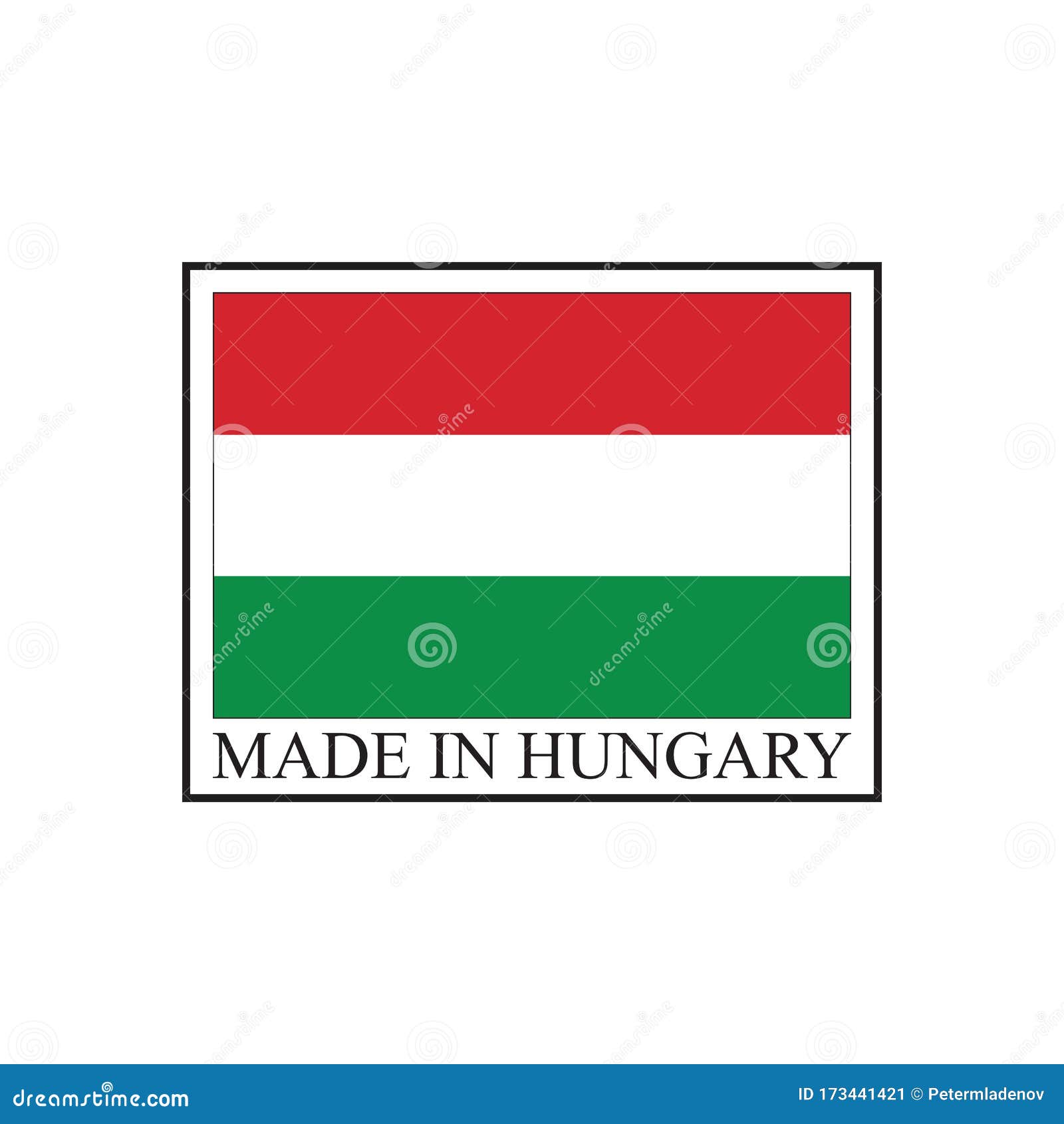 Made in Hungary Badge, Label or Logo with Flag. Vector Illustration ...