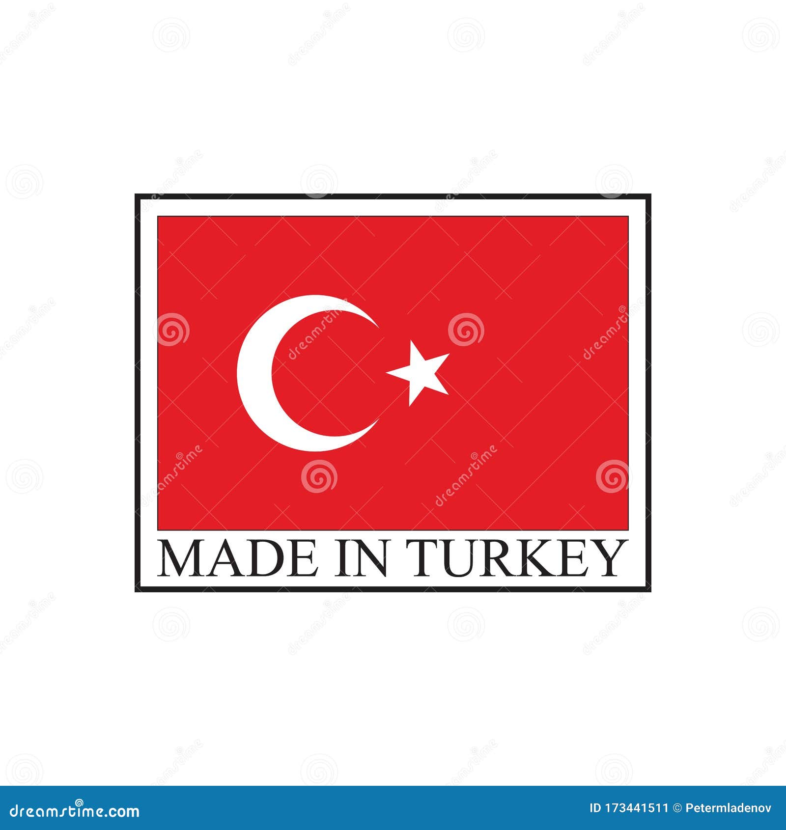 Made in Turkey Badge, Label or Logo with Flag. Vector Illustration ...
