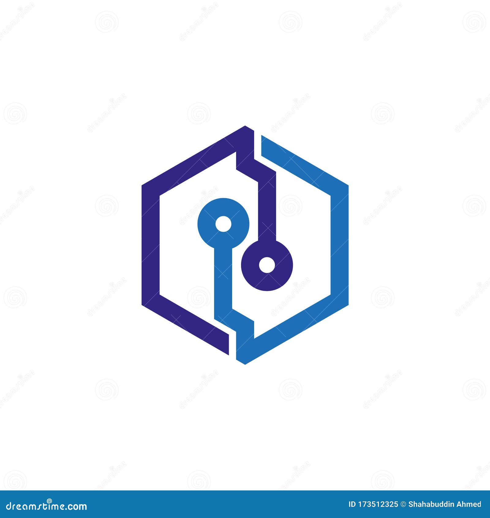 Hexagon Technology Logo on White Background. Abstract Hexagon Icon ...