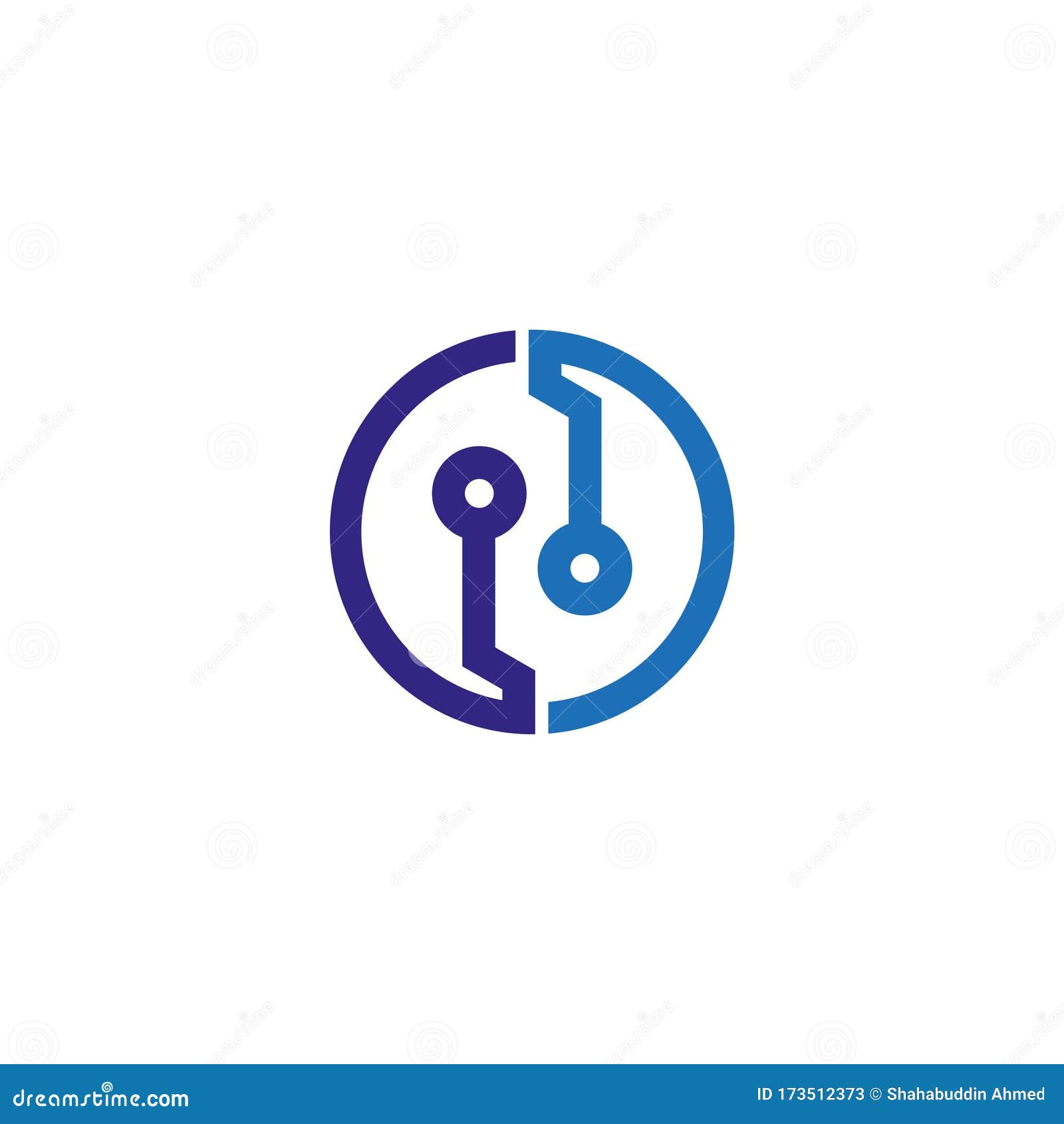 Circle Technology Logo. Abstract Vector Icon Tech Stock Vector ...