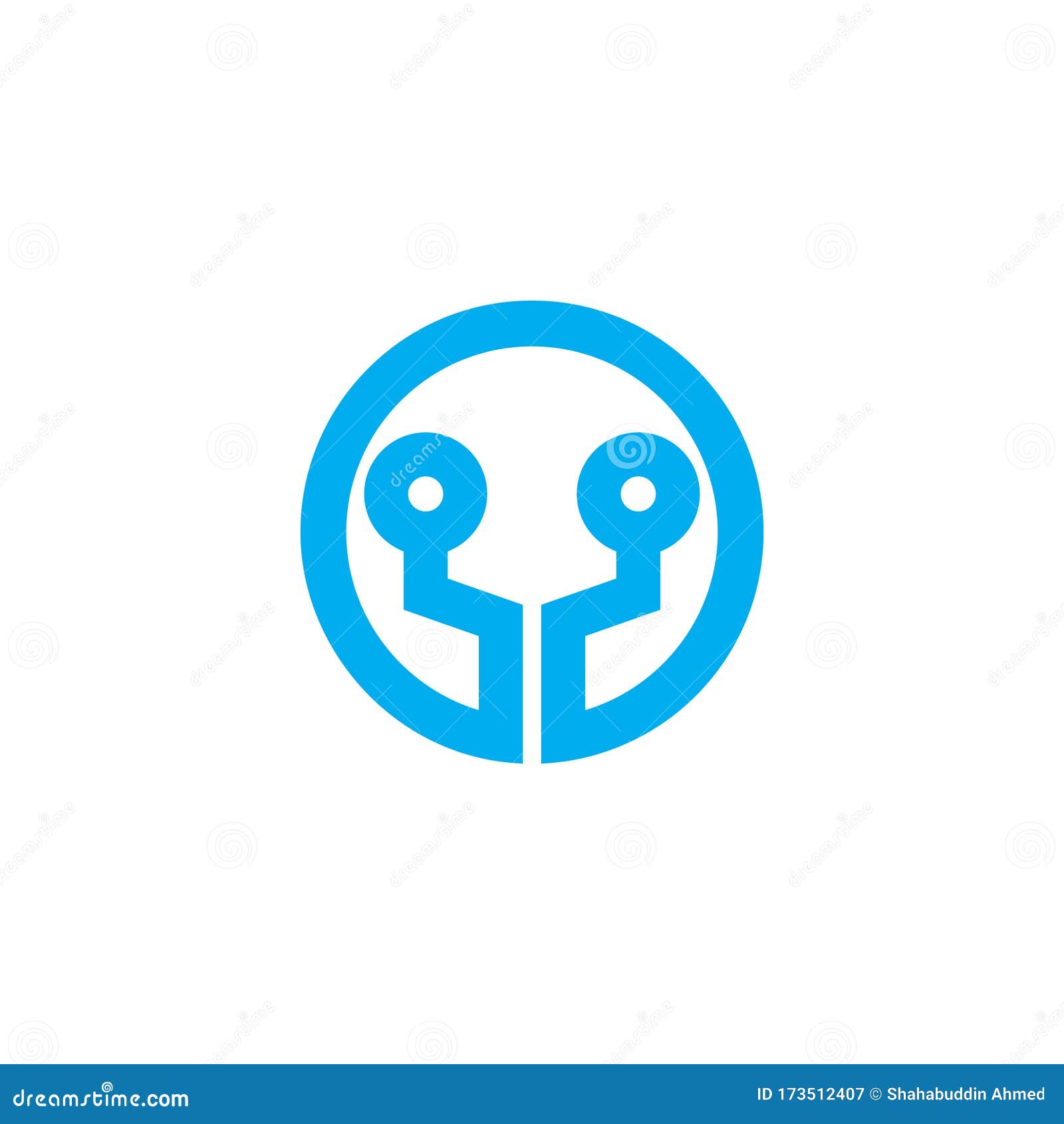 Circle Technology Logo. Abstract Circle Tech Icon. Blue Color and White ...