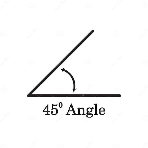 45 Degree Angle Icon, Isolated on White, Vector Illustration. Stock ...