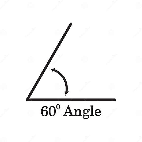 60 Degree Angle Icon, Isolated on White, Vector Illustration. Stock ...