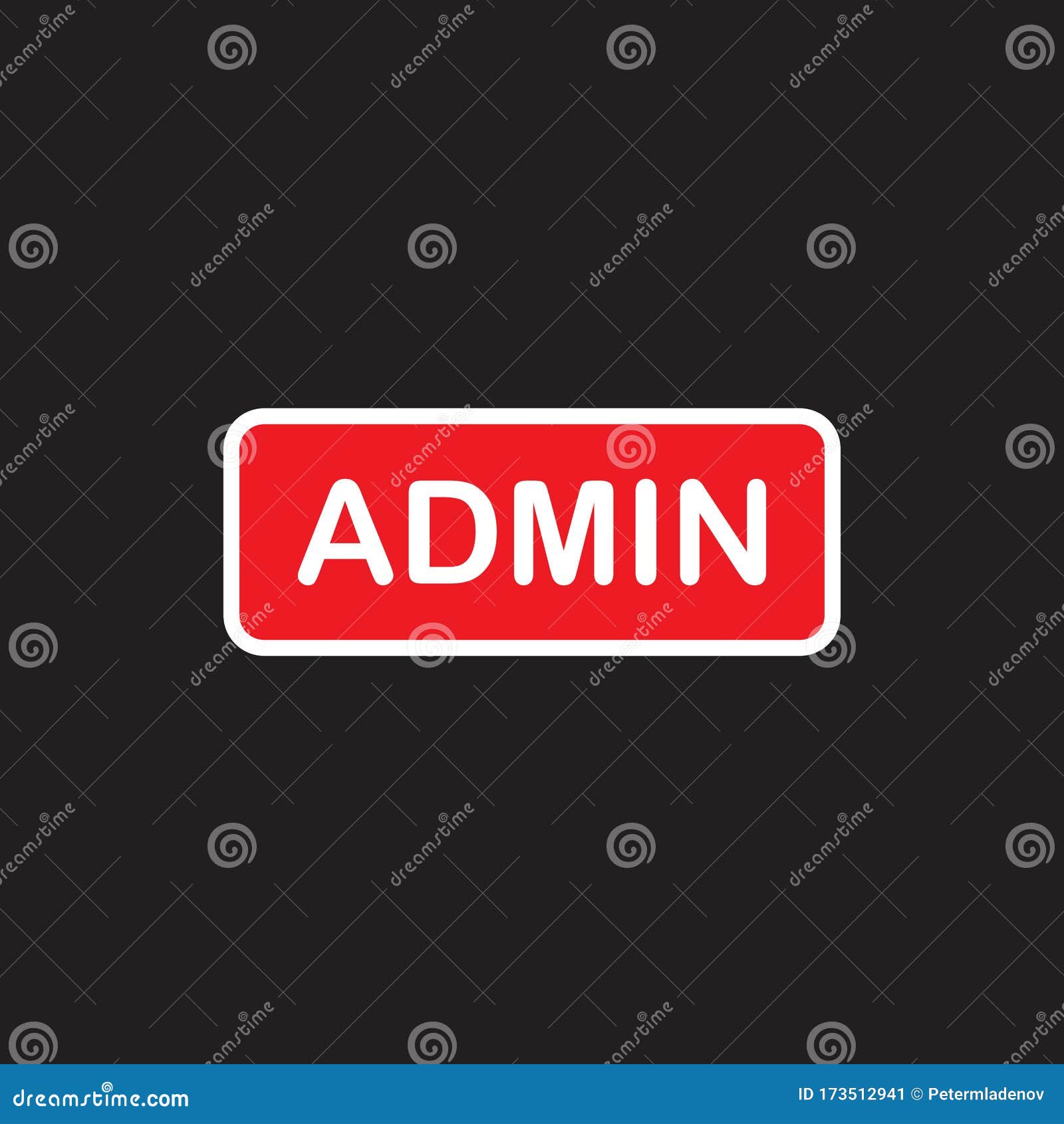 Red Admin Sign On Pc Laptop Vector Illustration. | CartoonDealer.com ...