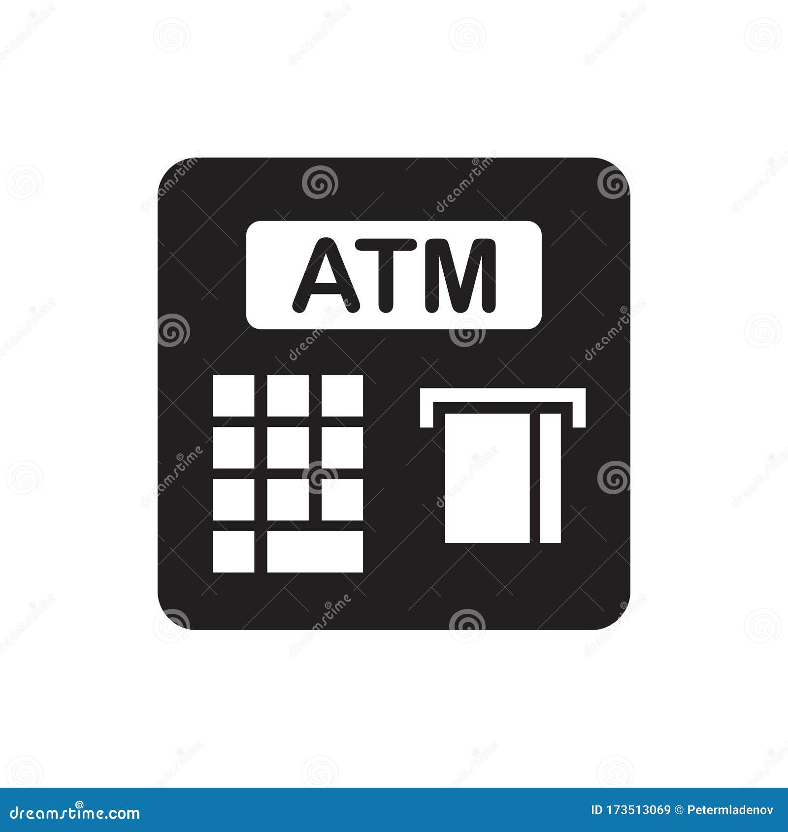 Automatic Teller Machine ATM Vector Icon Stock Vector - Illustration of ...