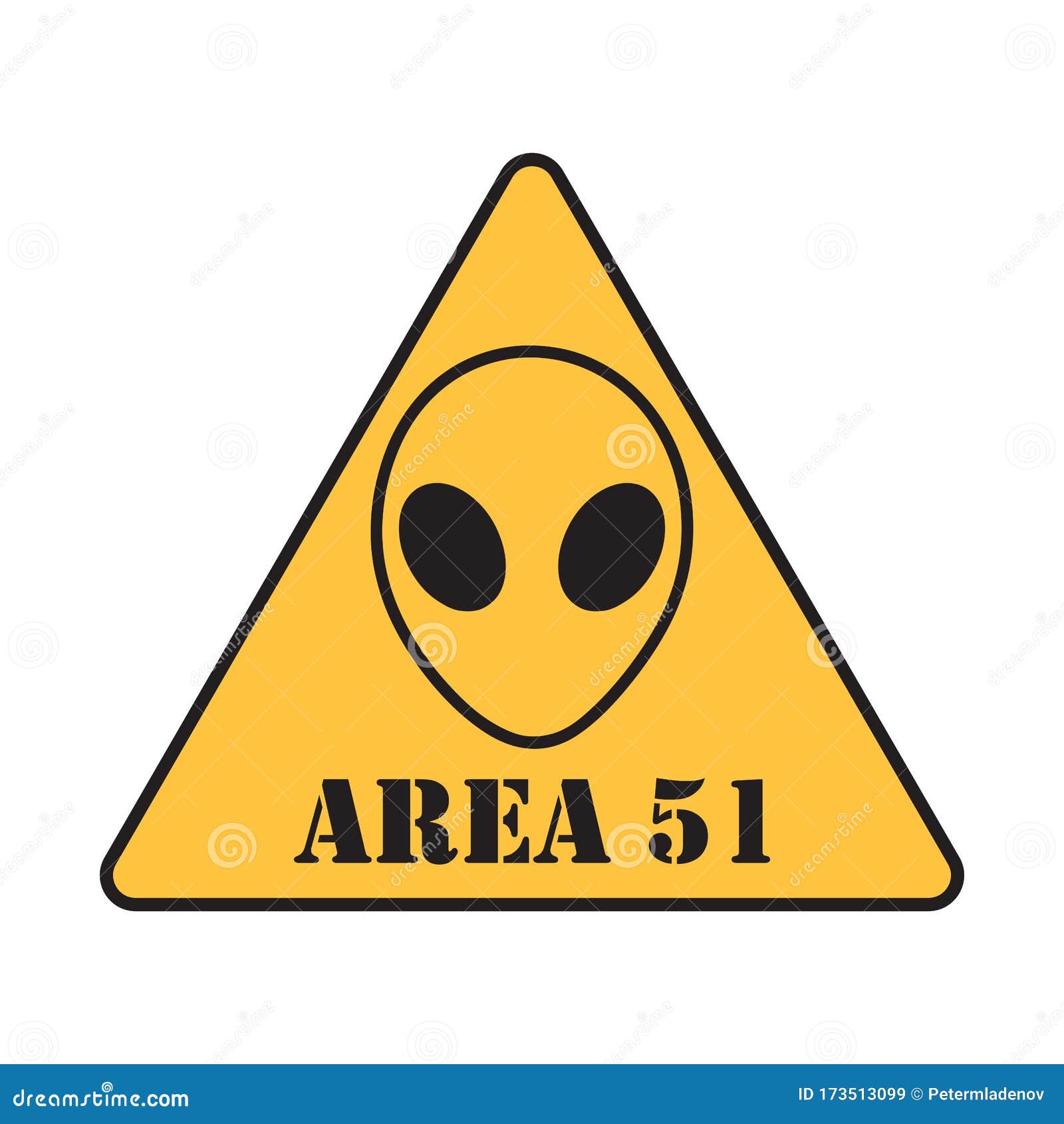 Area 51 Danger Sign with Alien Symbol. Stock Vector - Illustration of ...