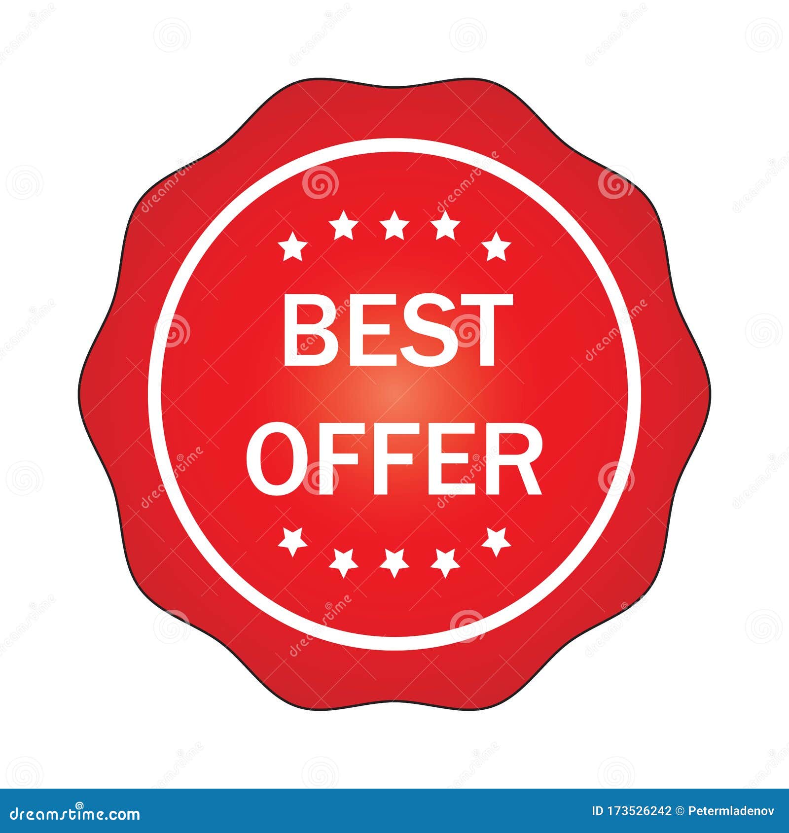 Best Offer Rubber Sticker or Stamp on White Background, Vector ...