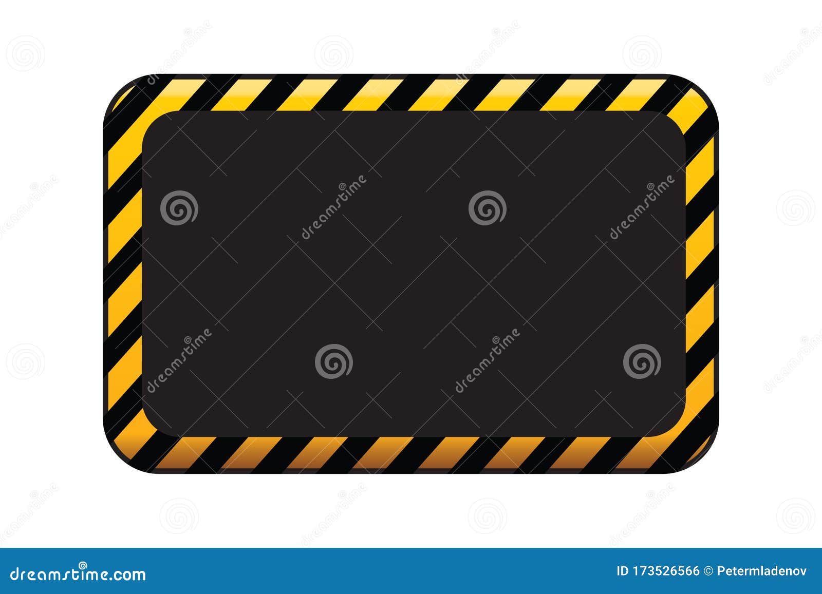 Empty Attention or Warning Sign Board in Orange Rounded Line Frame with ...