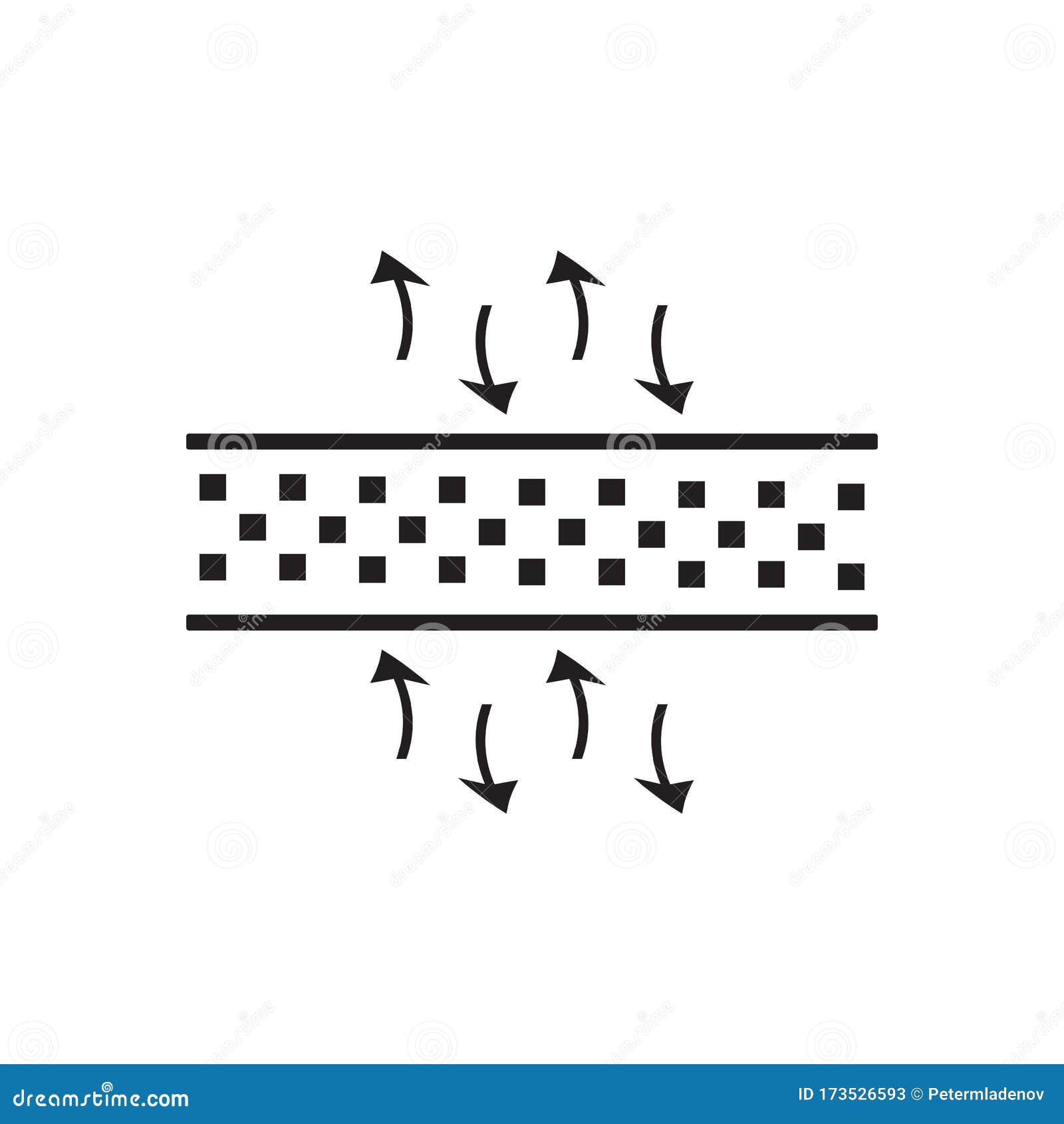 Breathable Material Black Icon. Element of Row Material Icon for ...