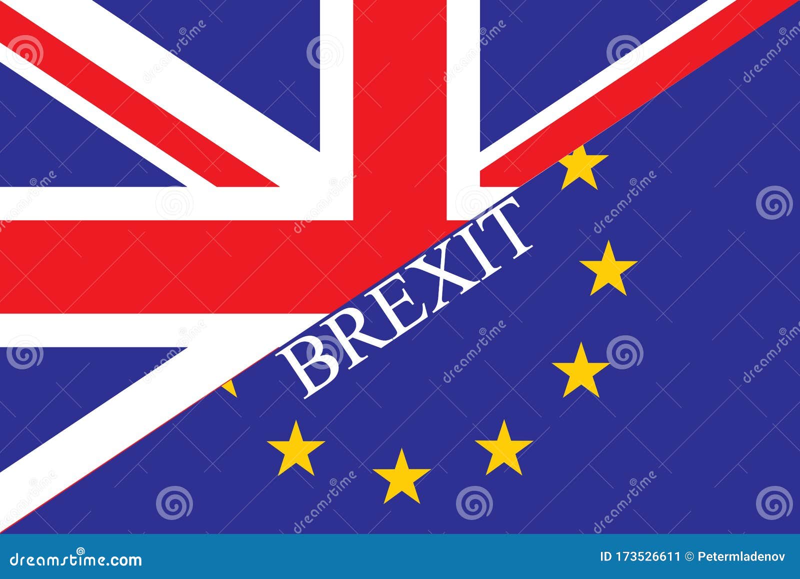 Brexit Poster about UK Leaving EU. Vector Illustration Design with ...