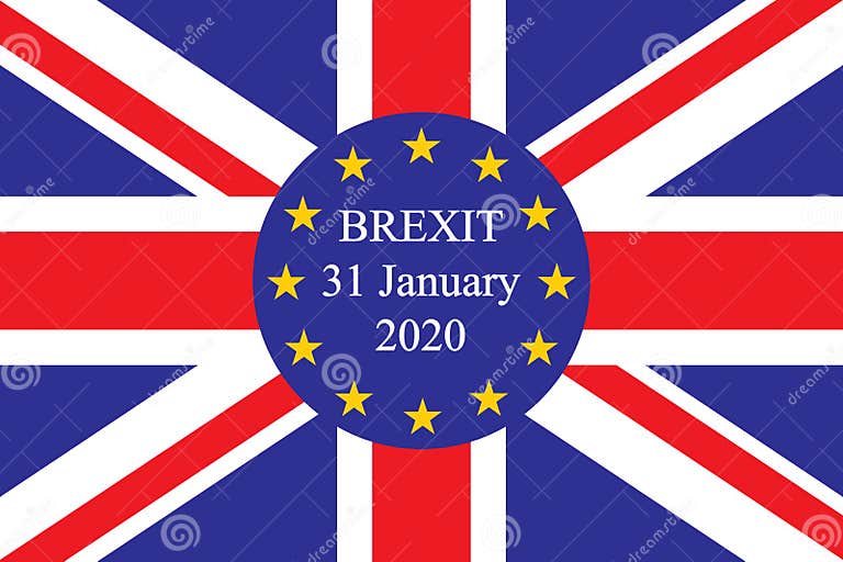 Brexit Poster about UK Leaving EU 31 January 2020. Vector Illustration ...