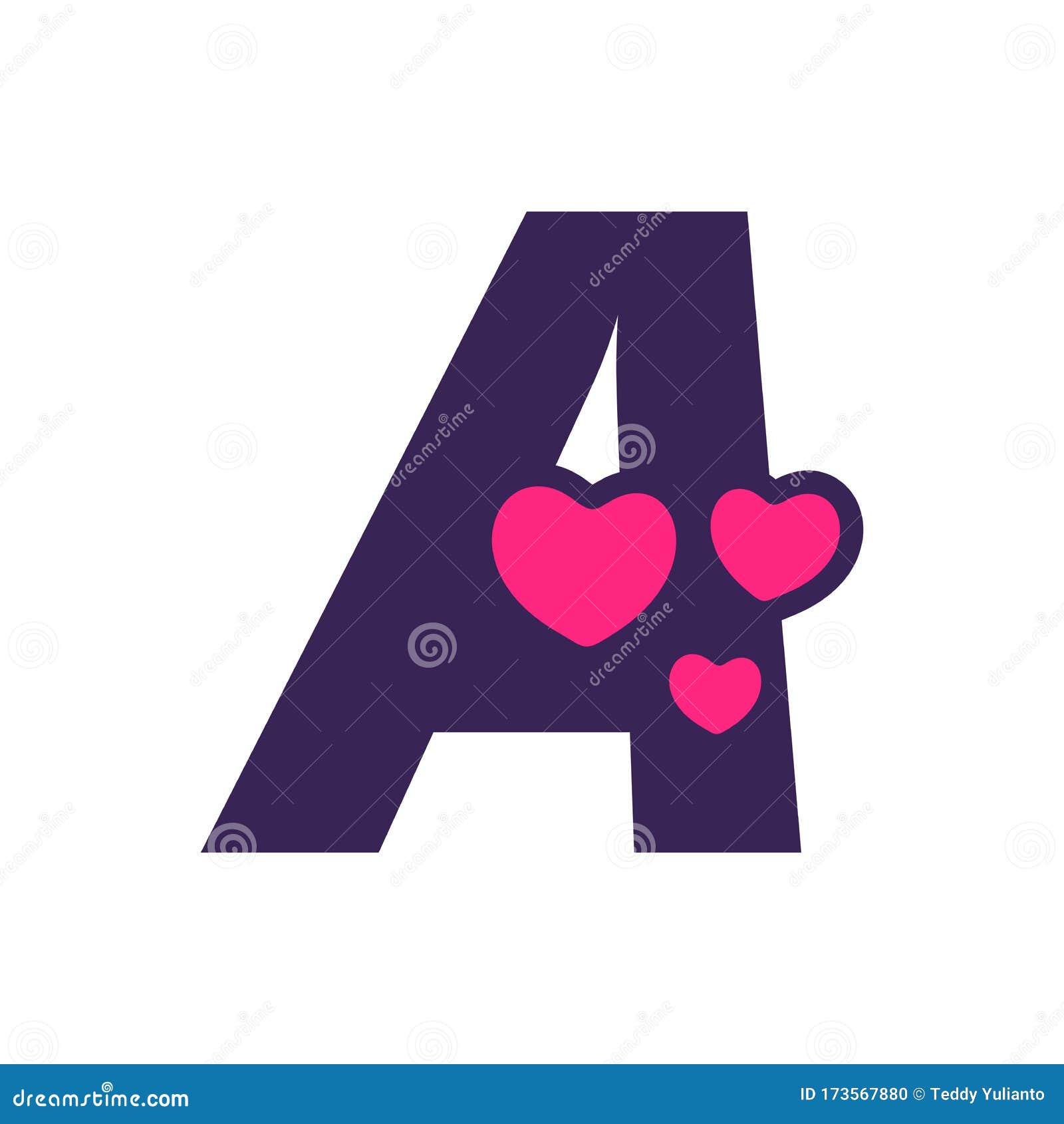 Beauty Initial Letter a Love Stock Vector - Illustration of apps ...