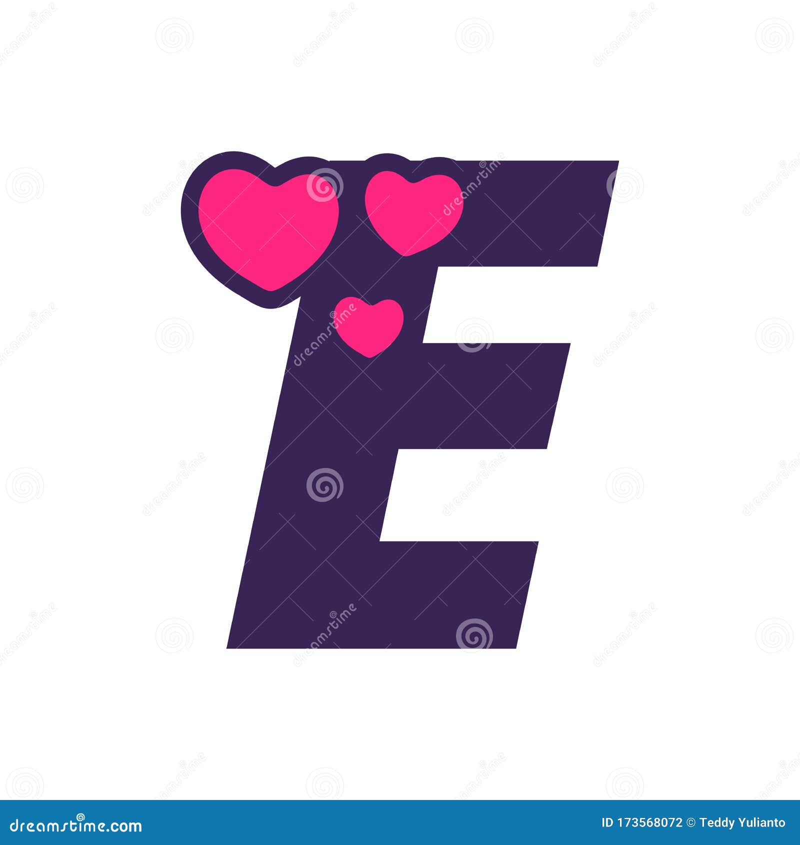 Beauty Initial Letter E Love Stock Vector - Illustration of fashion ...