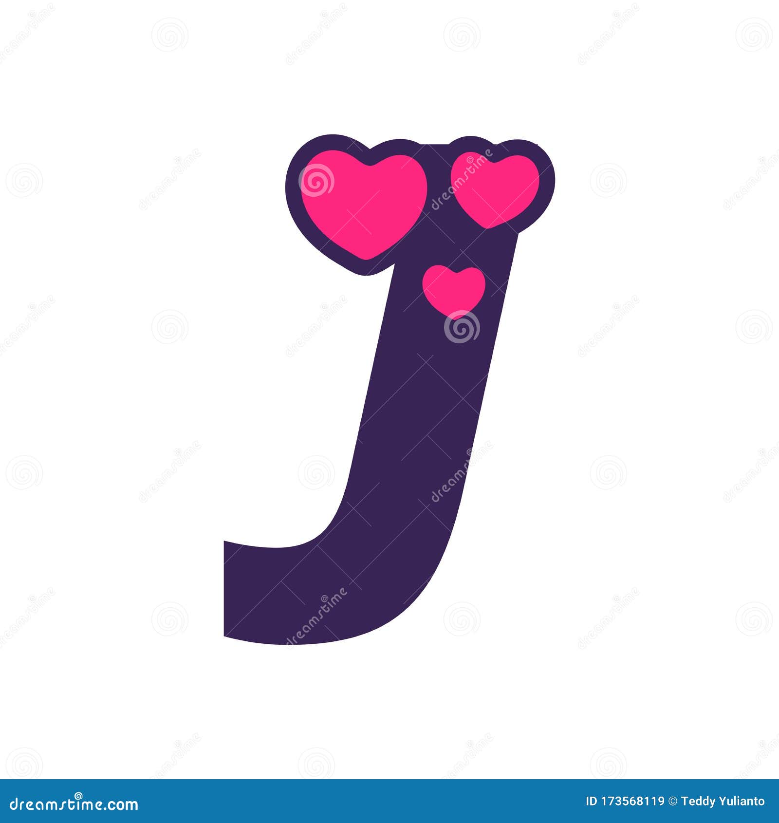 Beauty Initial Letter J Love Stock Vector - Illustration of initial ...