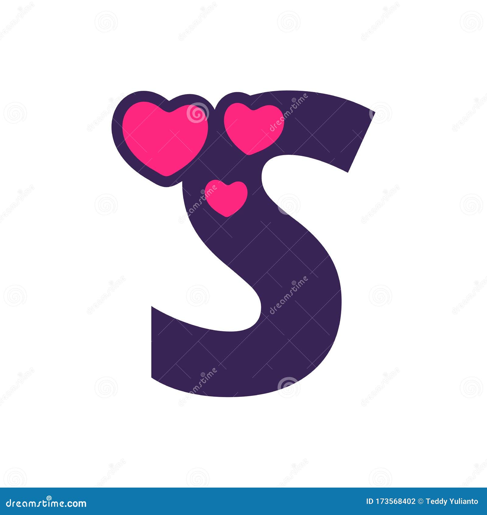 Beauty Initial Letter S Love Stock Vector - Illustration of icon ...