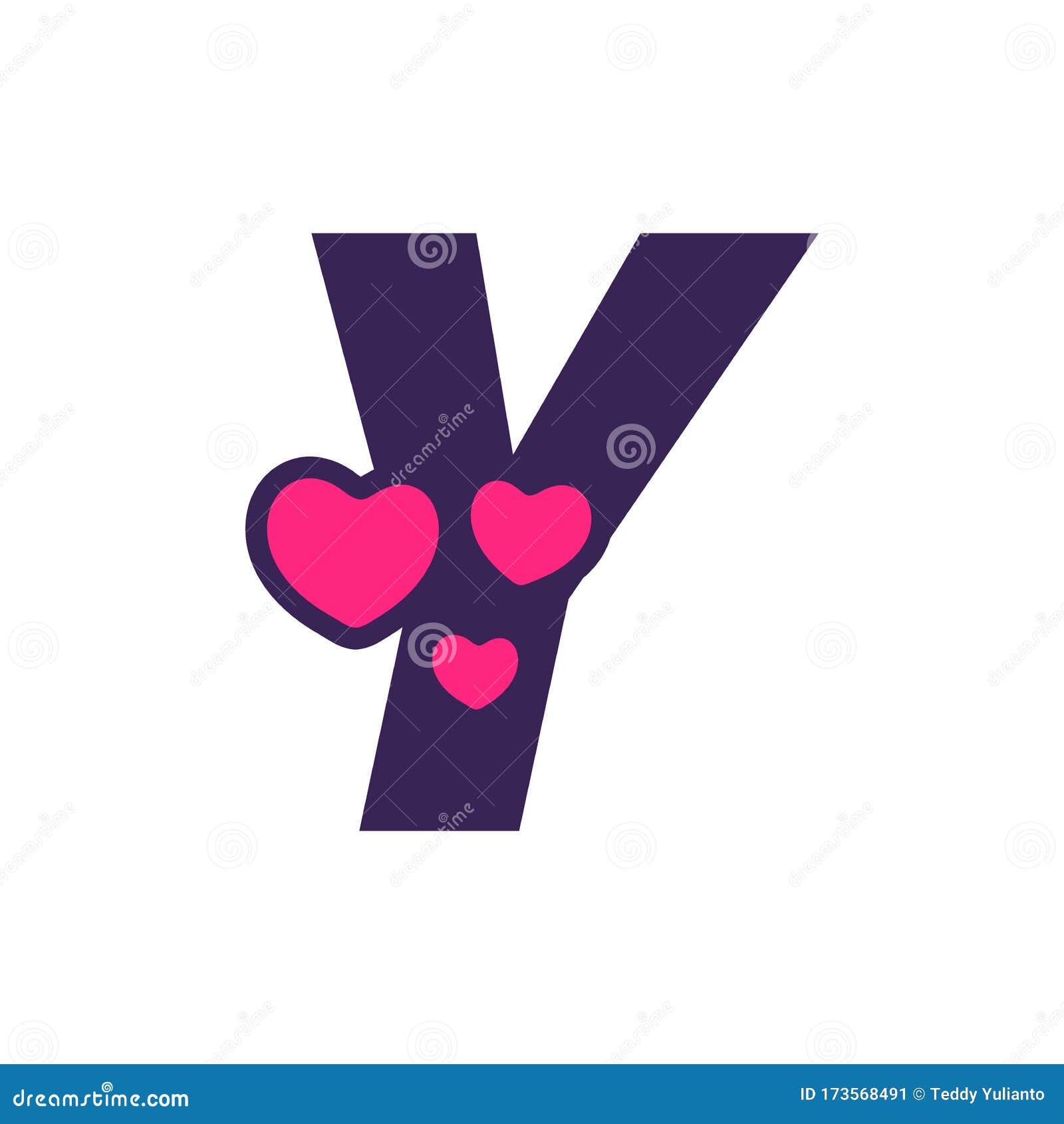 Beauty Initial Letter Y Love Stock Vector - Illustration of boutique ...