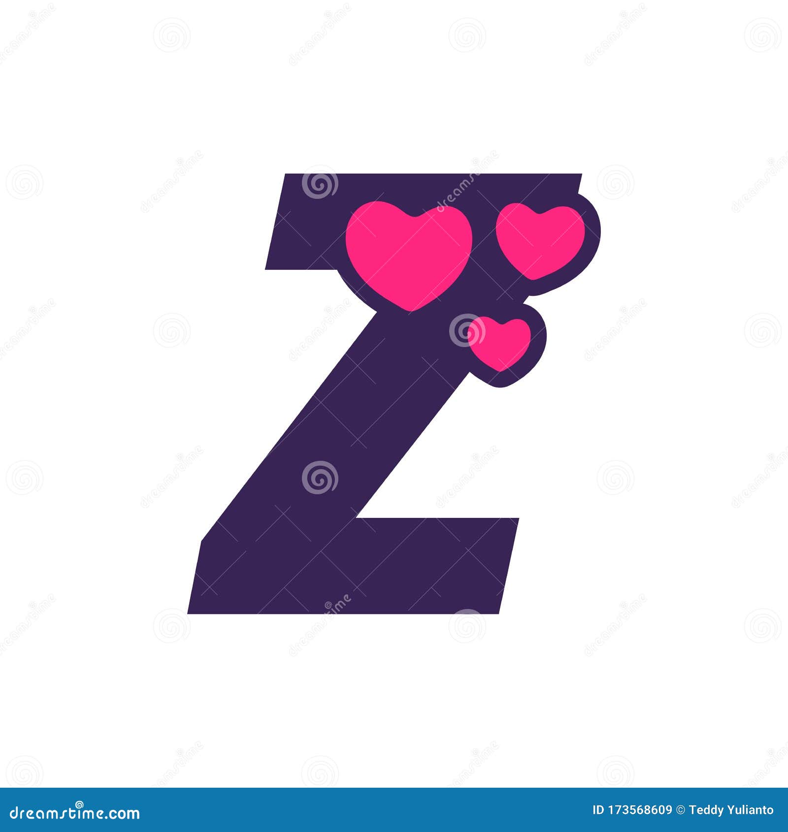 Beauty Initial Letter Z Love Stock Vector - Illustration of cheers ...
