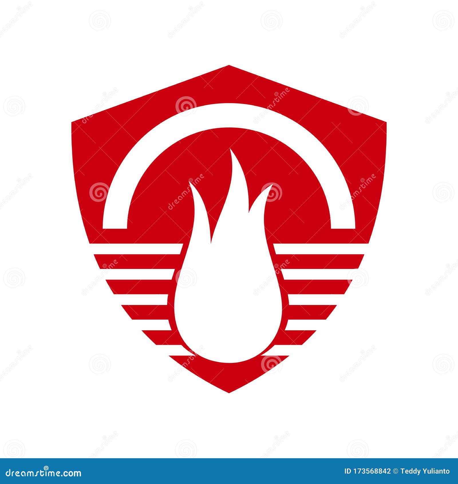 Strong red fire guard logo stock vector. Illustration of flaming ...