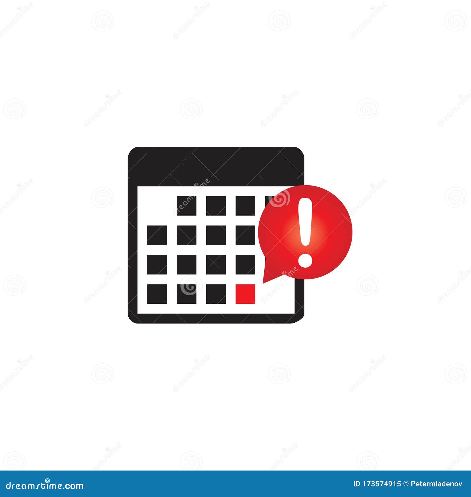 Calendar Deadline or Event Reminder Notification Vector Icon in Flat ...