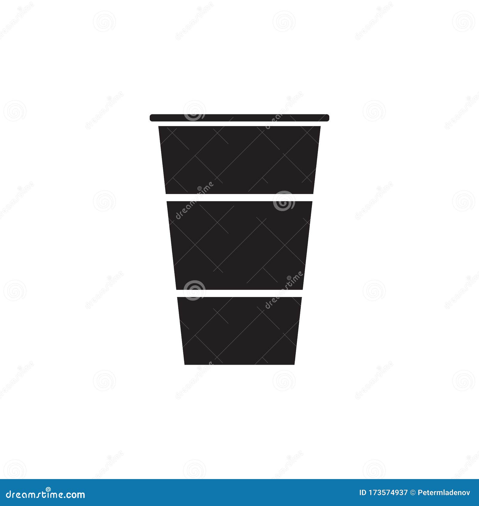 Plastic Cup Icon. Vector Symbol Isolated on White Background. Stock ...