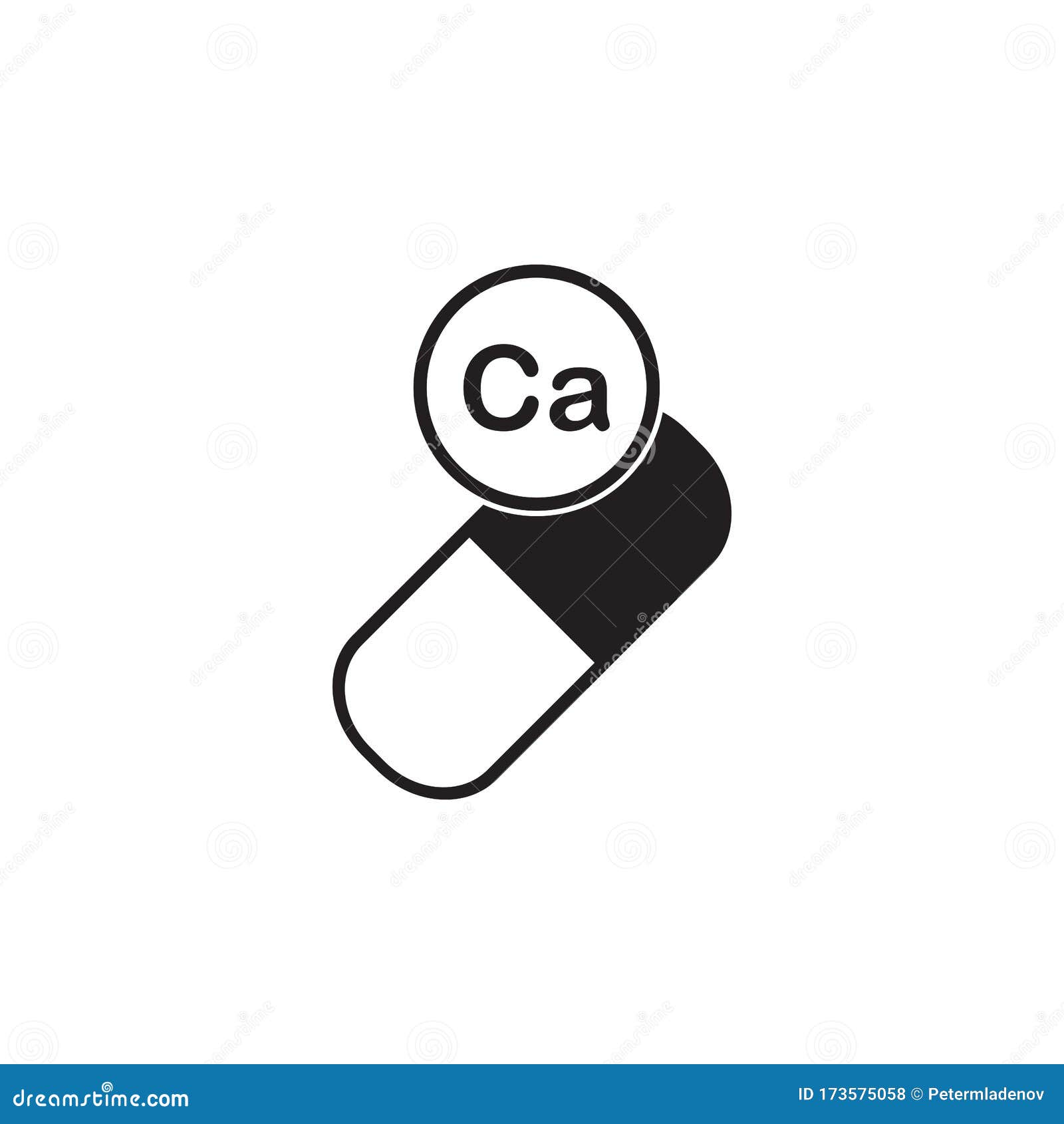 Calcium As Element 20 Of The Periodic Table 3D Illustration On Green ...