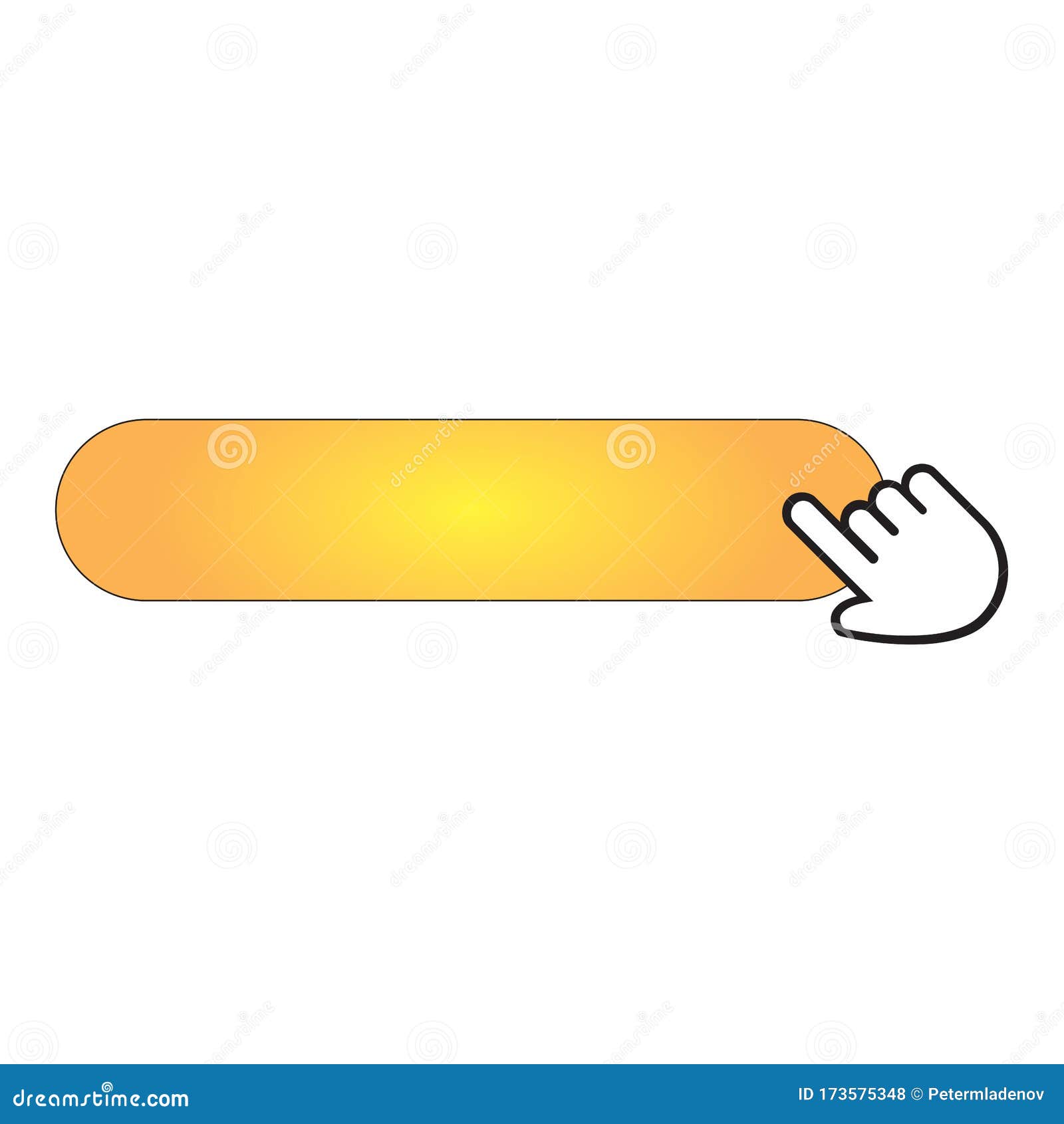 Empty Blank Round Button with Copy Space. Click Hand Pointer Stock ...