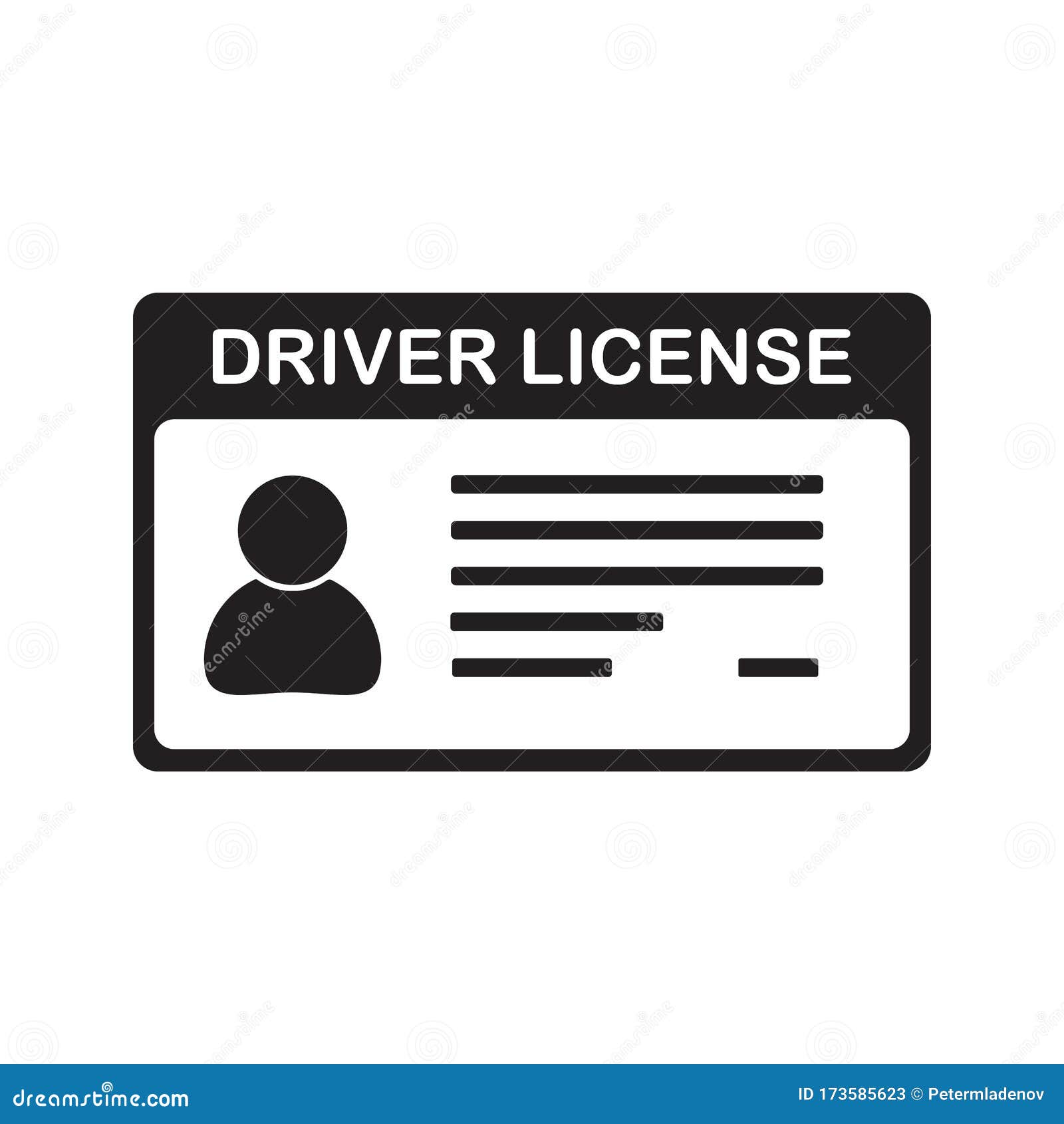 Driver Id Card License Icon. Drive Identity Photo Identification ...