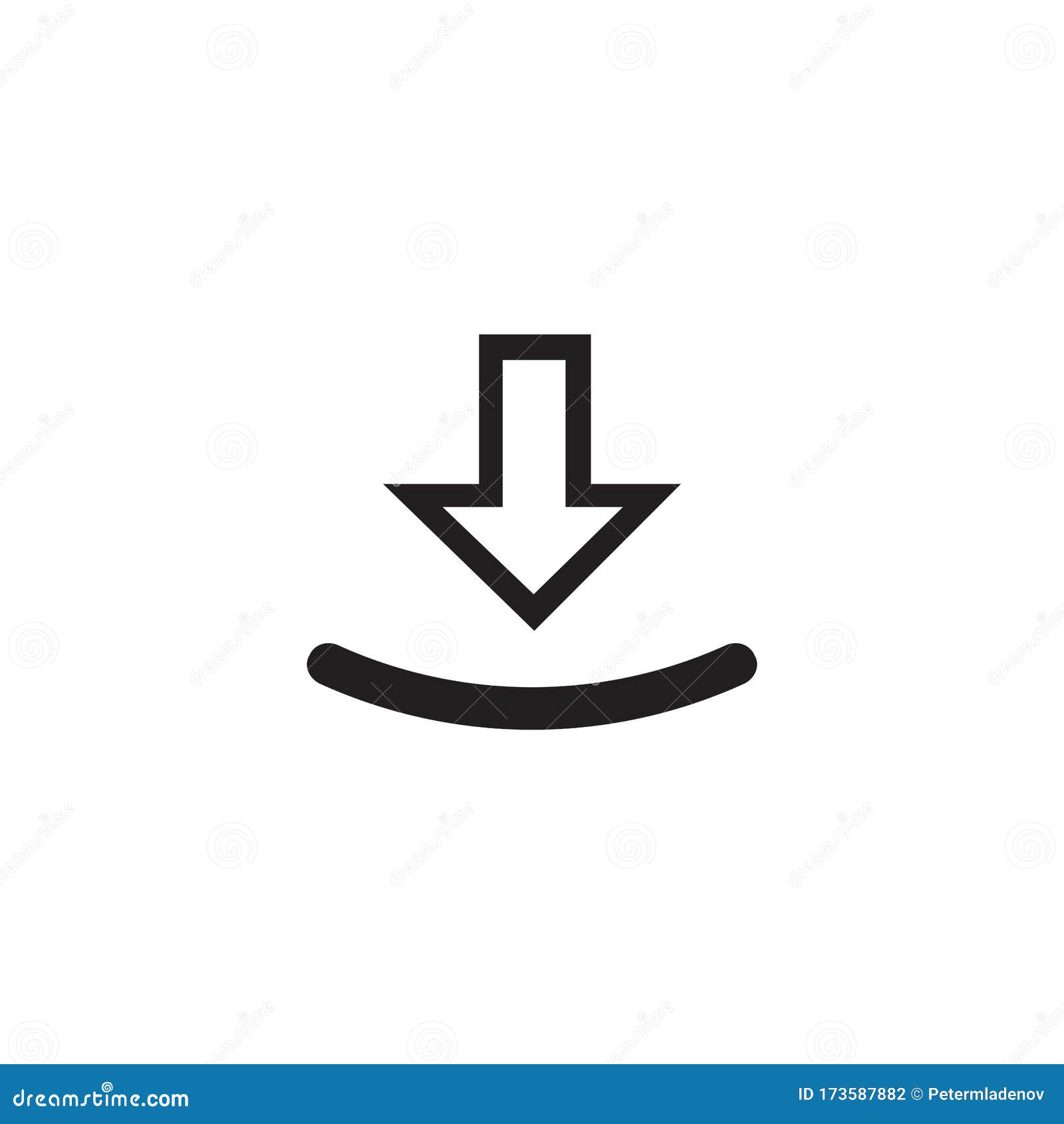 Download Icon Sign, Vector Illustration in Flat Design Stock Vector ...