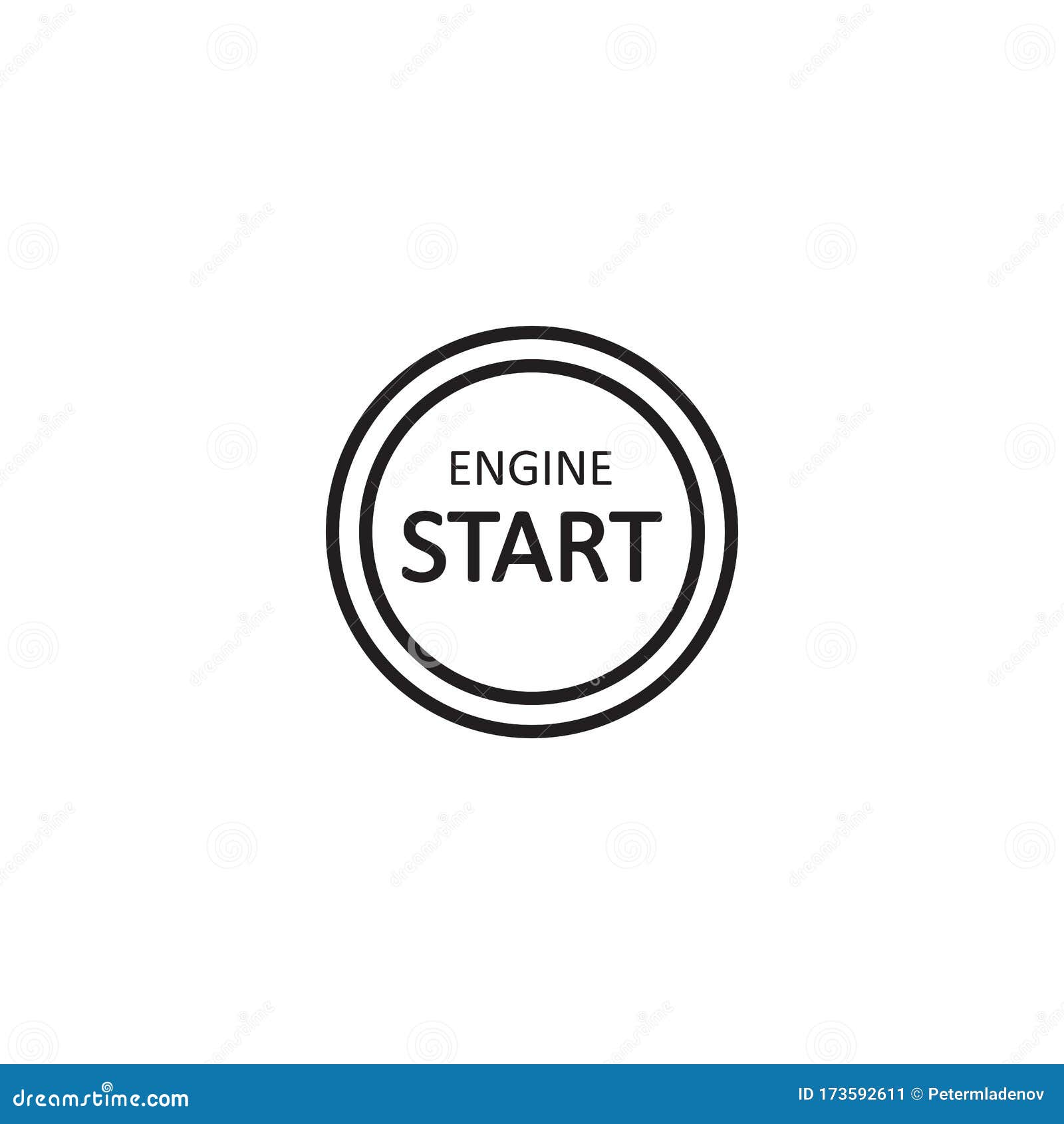 Engine Start / Stop Button. Vector Illustration Sign. Stock Vector ...