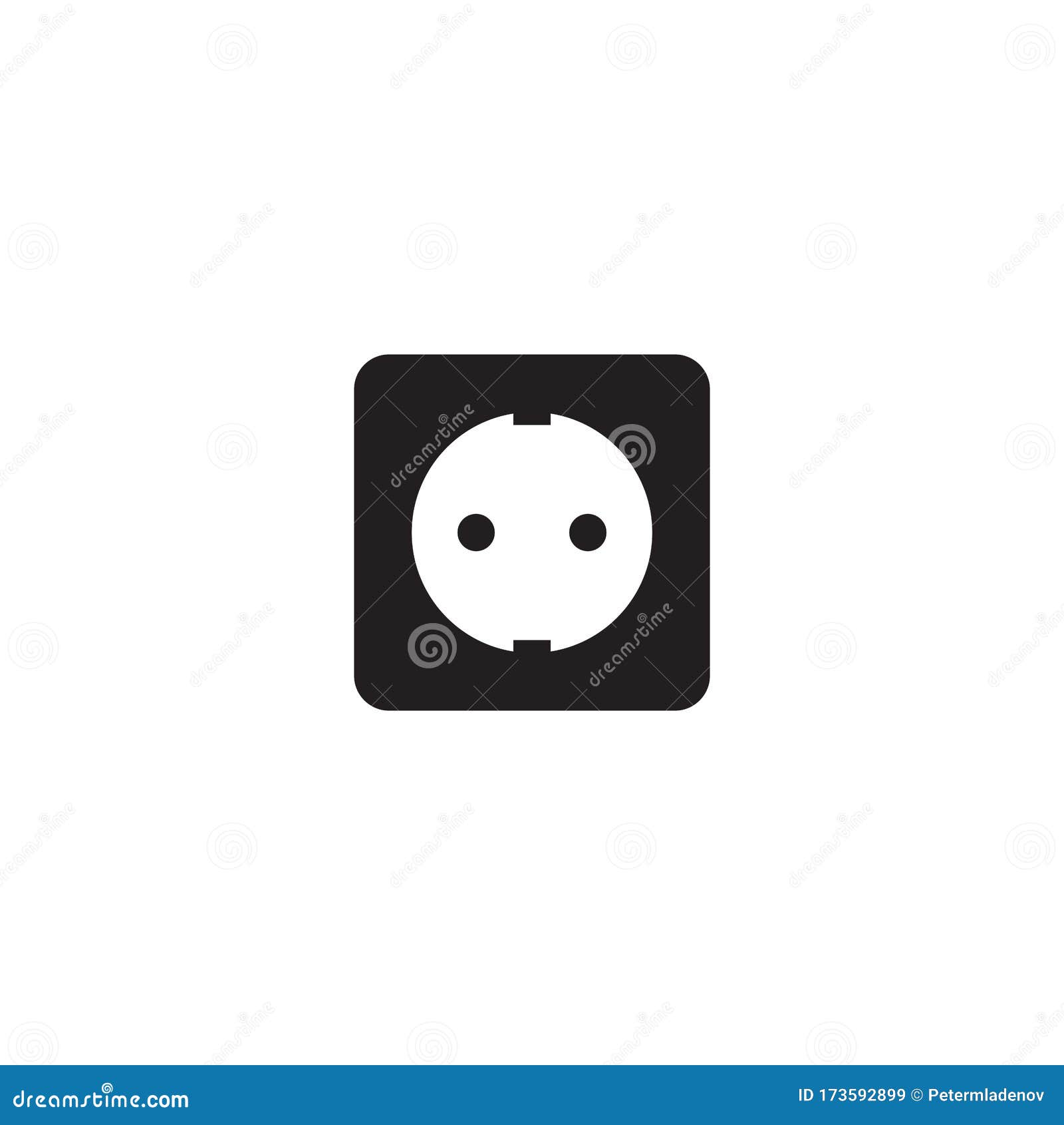 Plug Socket Icon. Vector Illustration Isolated on White Sign Symbol ...