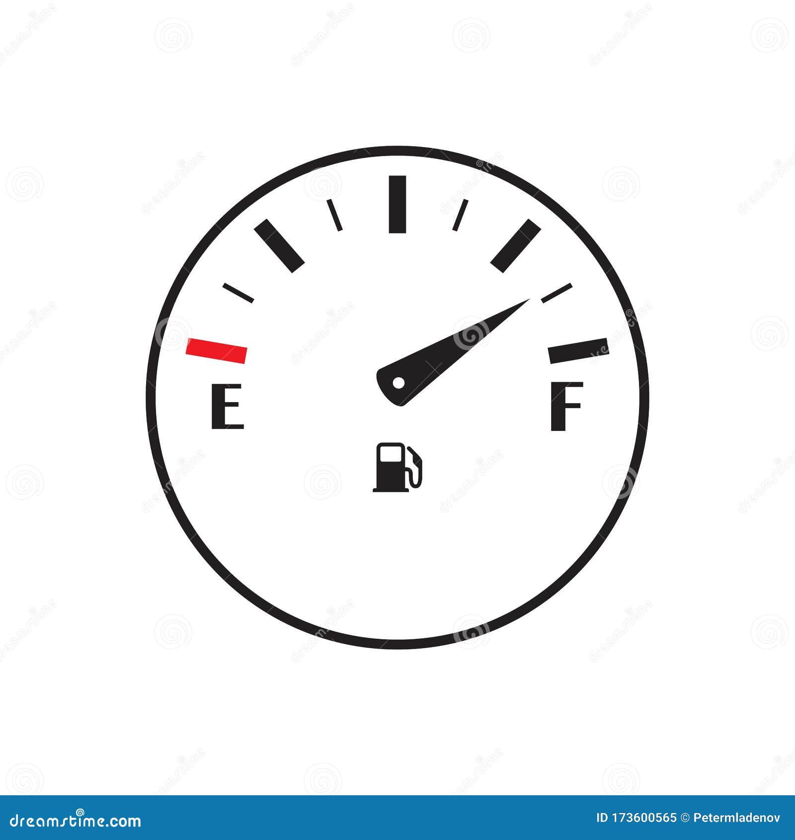 Full Fuel Gauge Icon. Gasoline Indicator On White Background. Vector ...