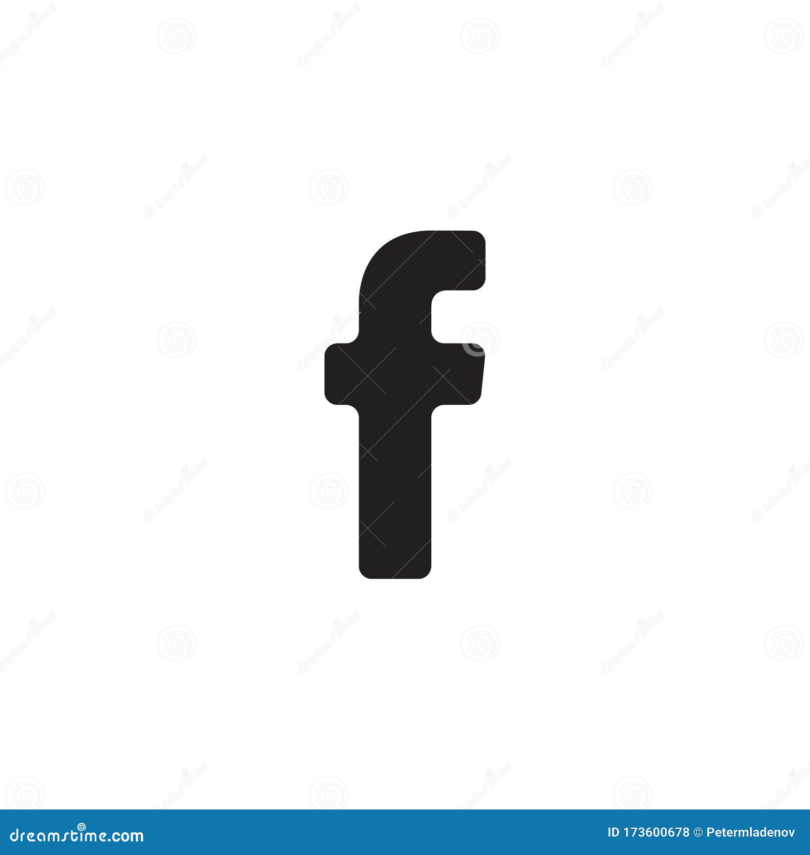 `f`letter Typographic Symbol. Facebook Social Media Icon Vector ...