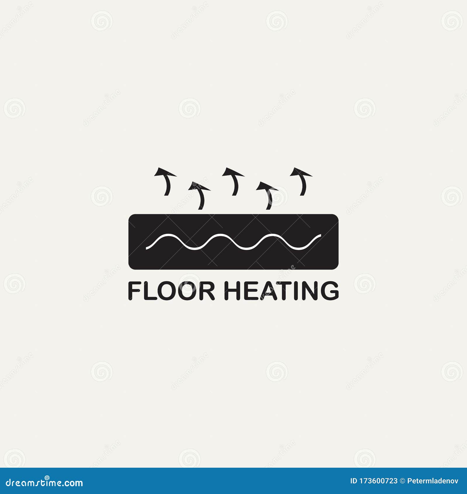 Floor Heating Icon Symbol, Black Flat Sign Stock Vector - Illustration ...