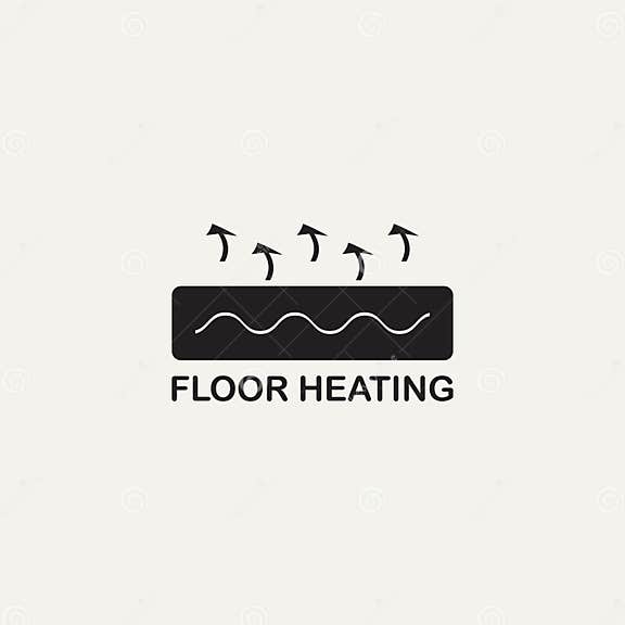 Floor Heating Icon Symbol, Black Flat Sign Stock Vector - Illustration ...