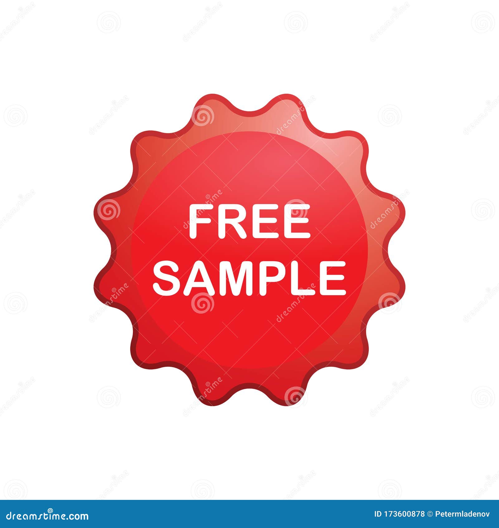 Free Sample Red Seal Ribbon Sticker Isolated on White Background Stock ...