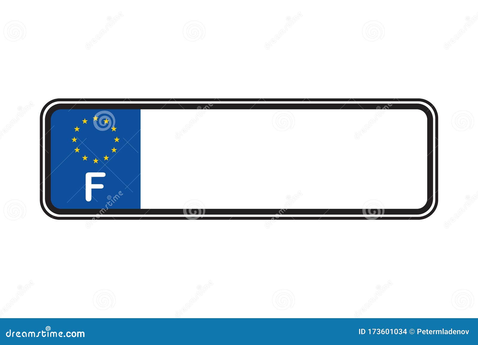 France Blank License Plate With Free Copy Space Place For Text And ...