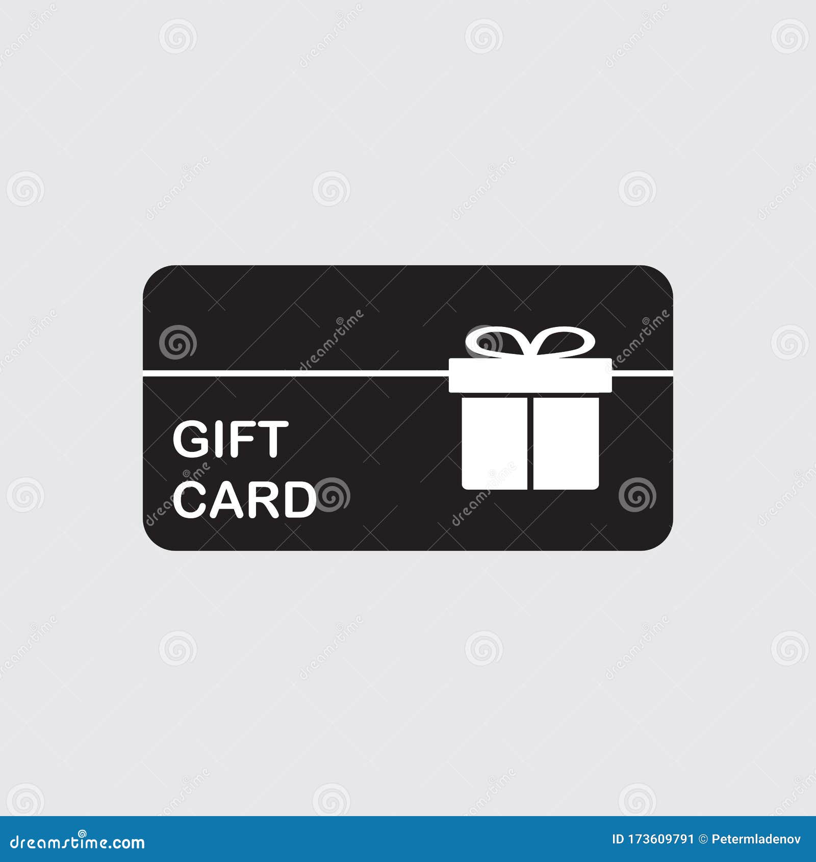Gift Card with Box and Ribbon Icon. Flat Design Style, Symbol Isolated ...