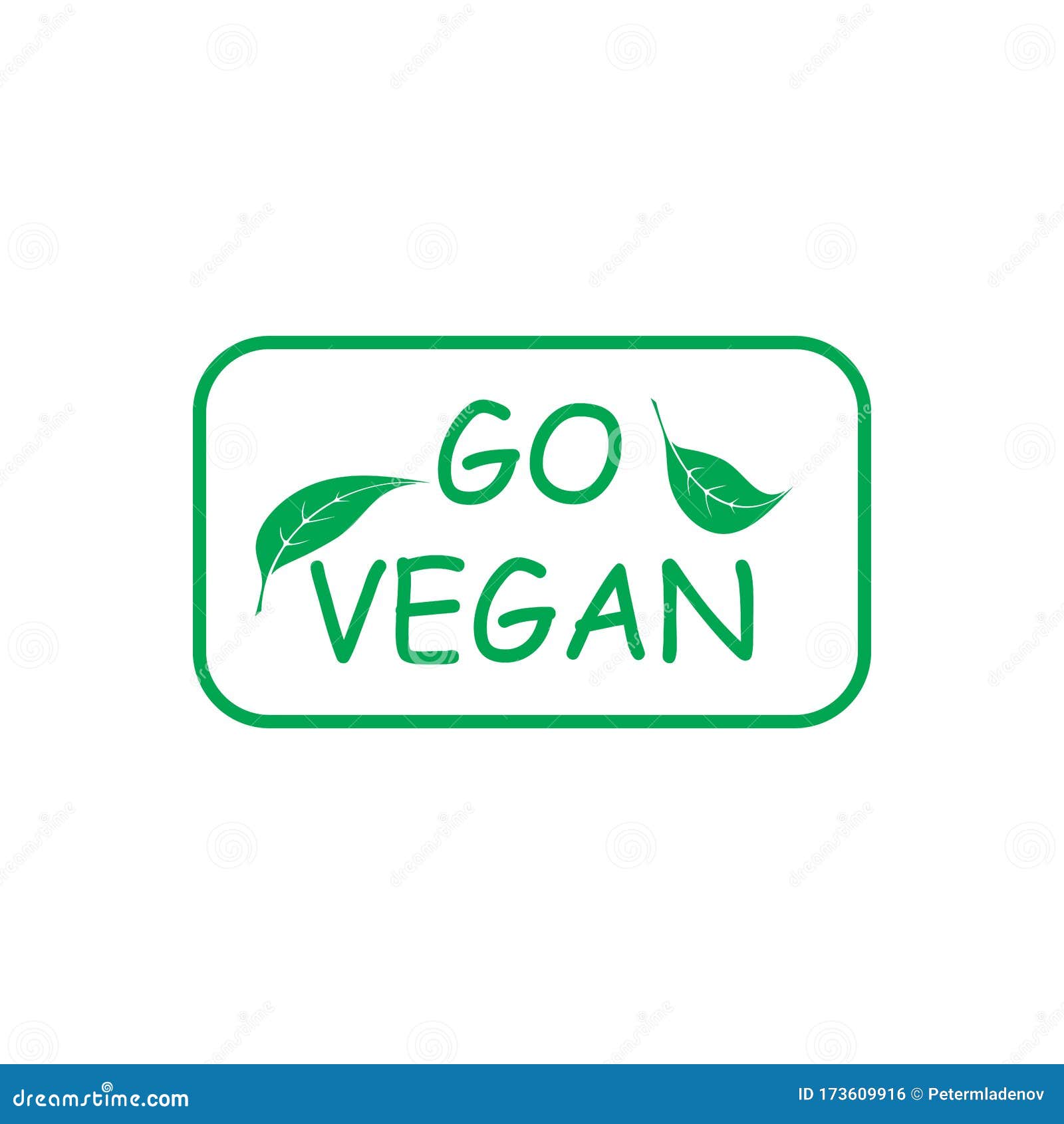 Go Vegan Friendly Green Word Text with Leaf for Icon, Sign, Symbol ...