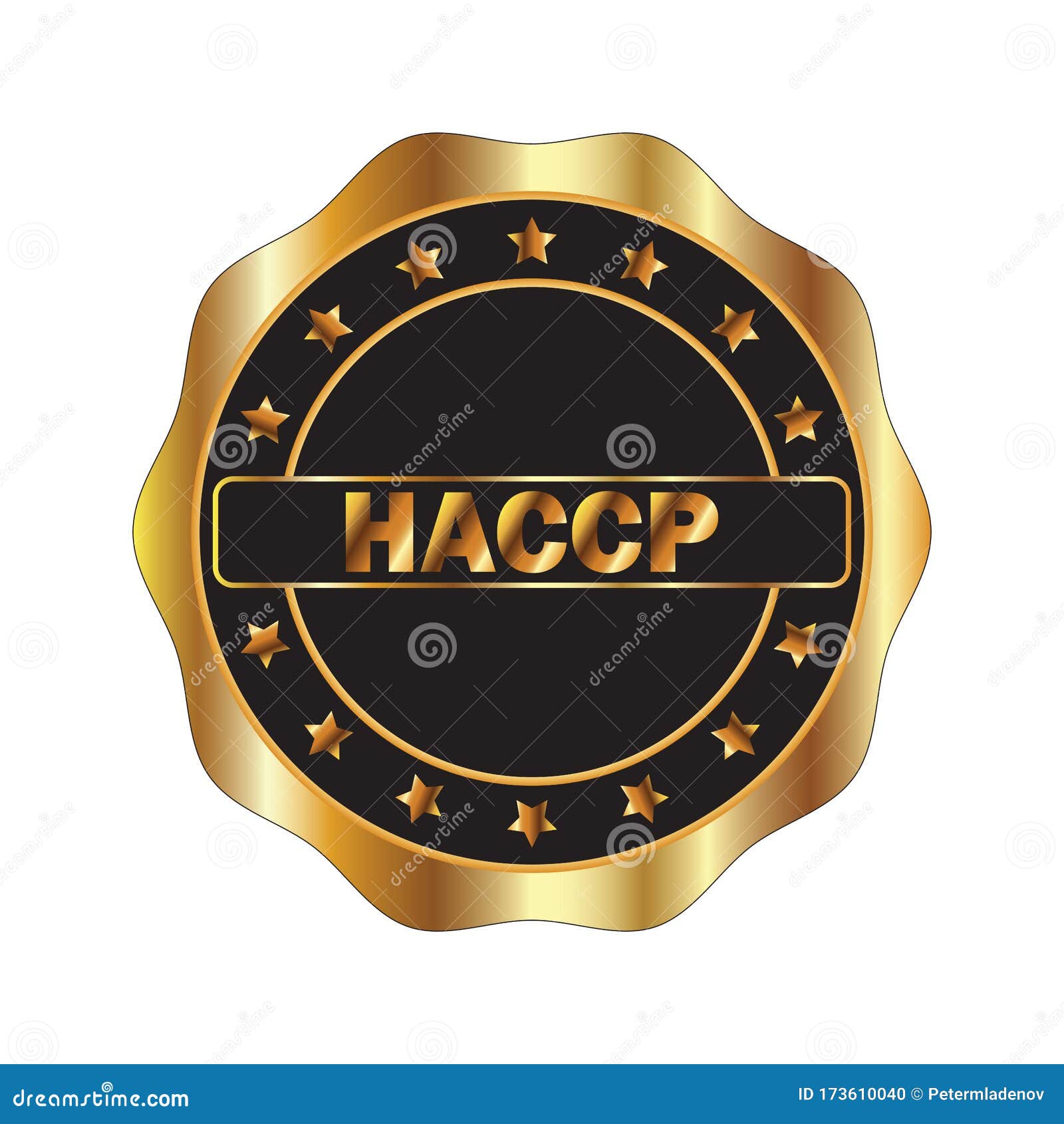 Luxury Golden Emblem with HACCP Text. Can Be Used for Label, Seal ...
